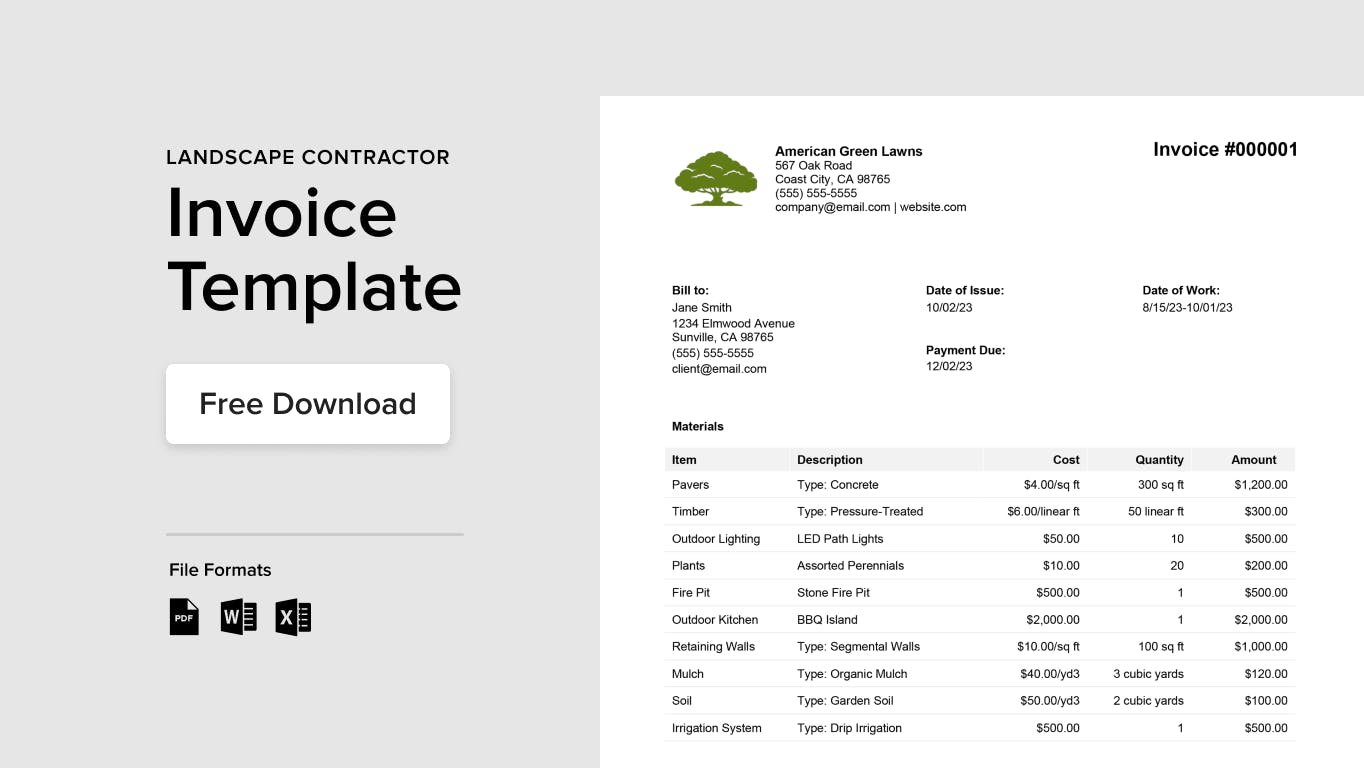 How to Invoice for Landscaping + Free Template | Houzz Pro