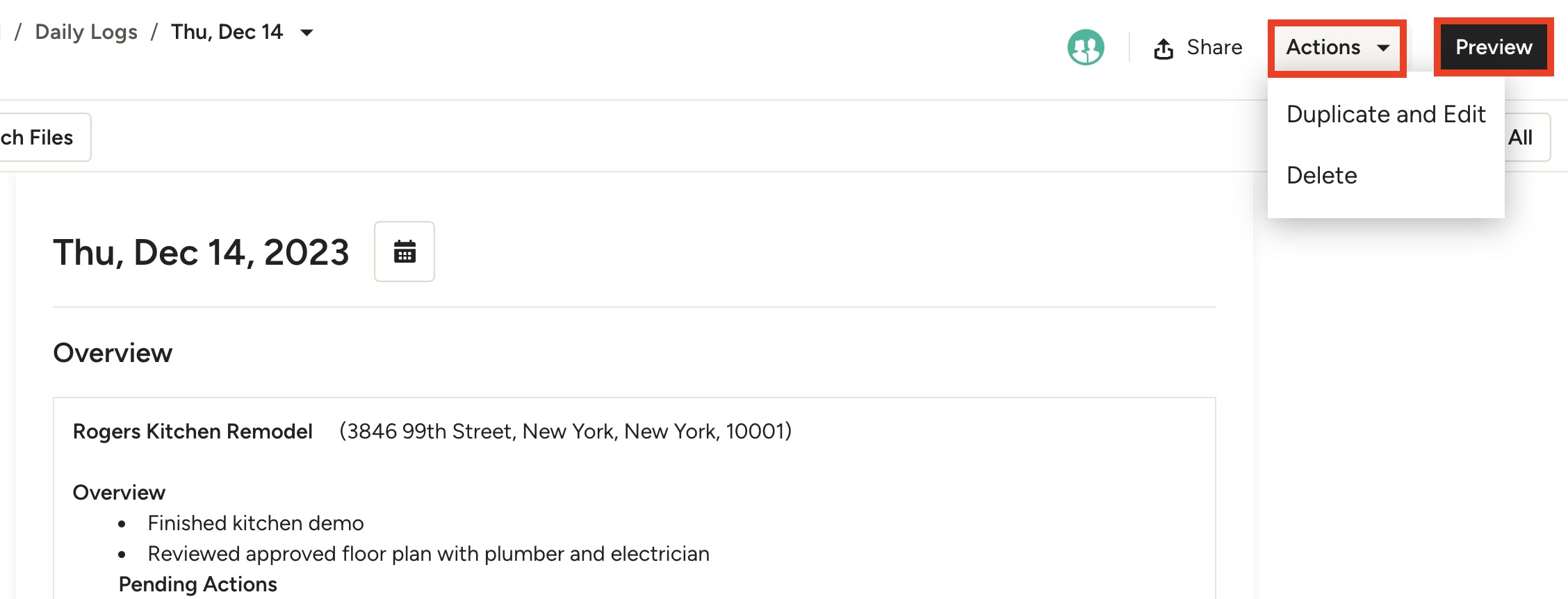 Creating and Sharing Daily Logs | Houzz