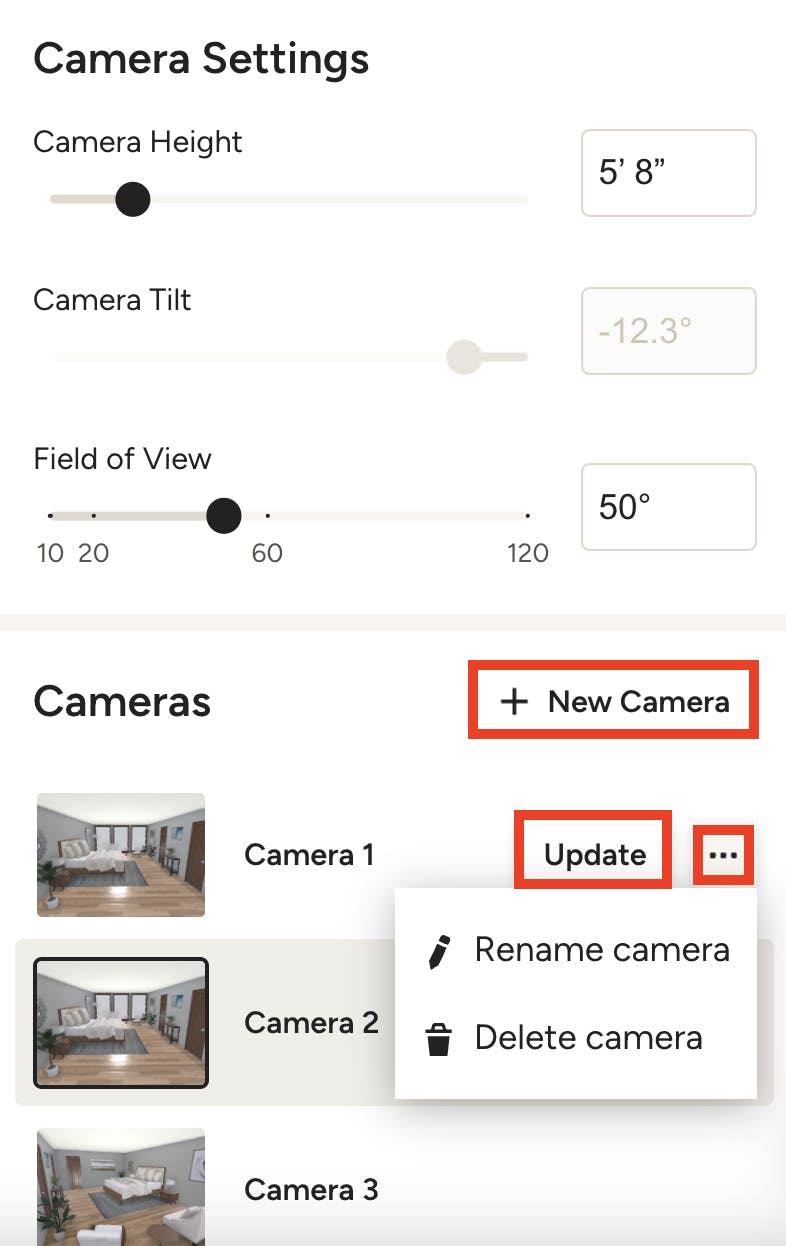 How to Save Camera Views in 3D Floor Planner | Houzz