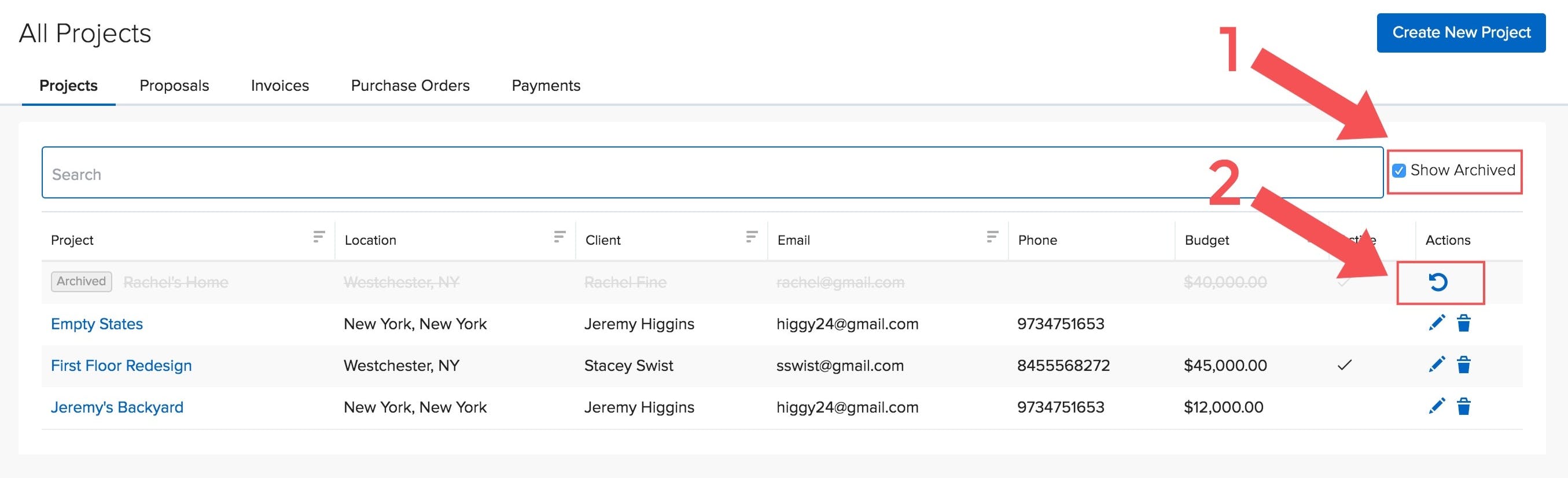 How to Archive and Unarchive a Project | Houzz