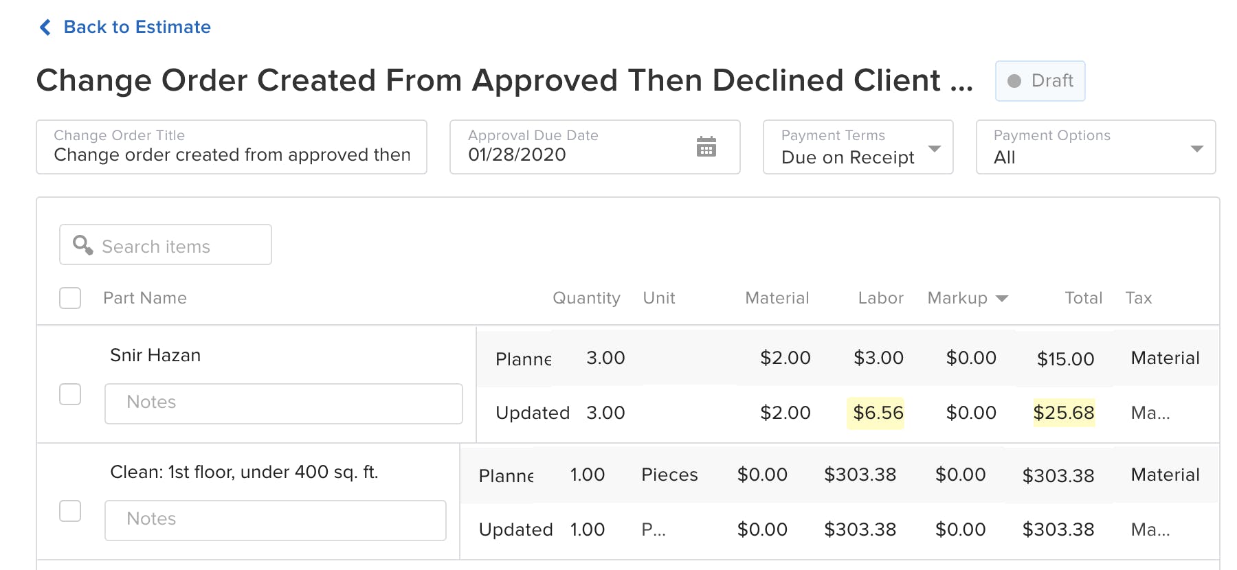 Creating and Sending Variation Orders | Houzz