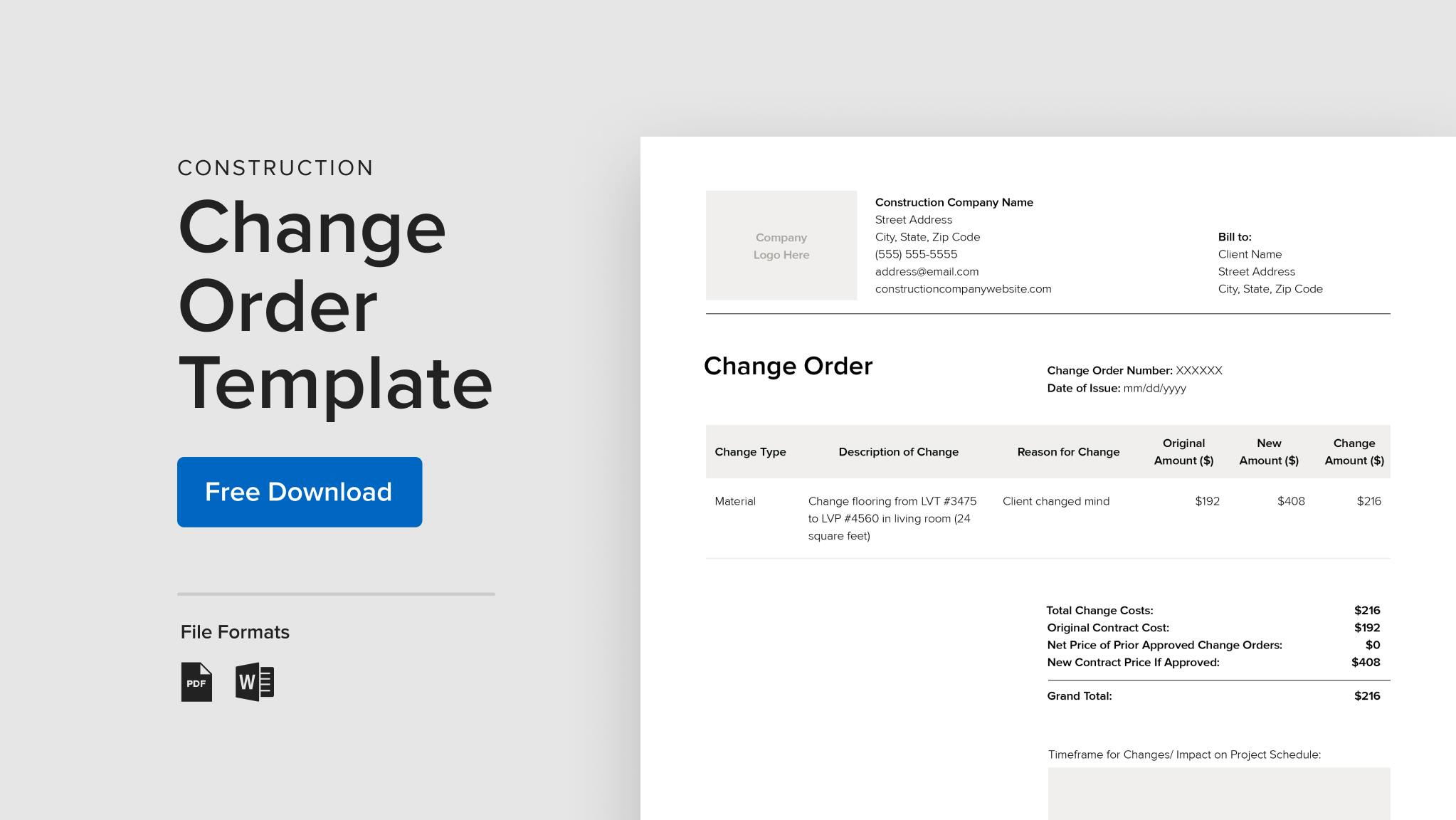Free Construction Change Order Template & How-To Guide | Houzz Pro