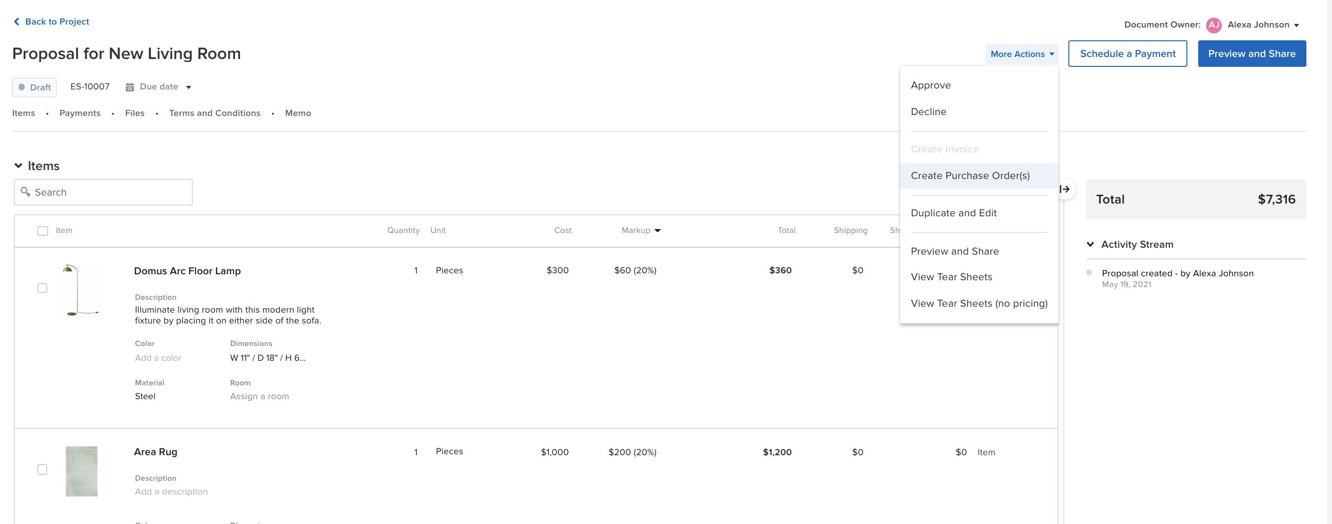 How to Generate / Create a Purchase Order (PO) from a Proposal or ...
