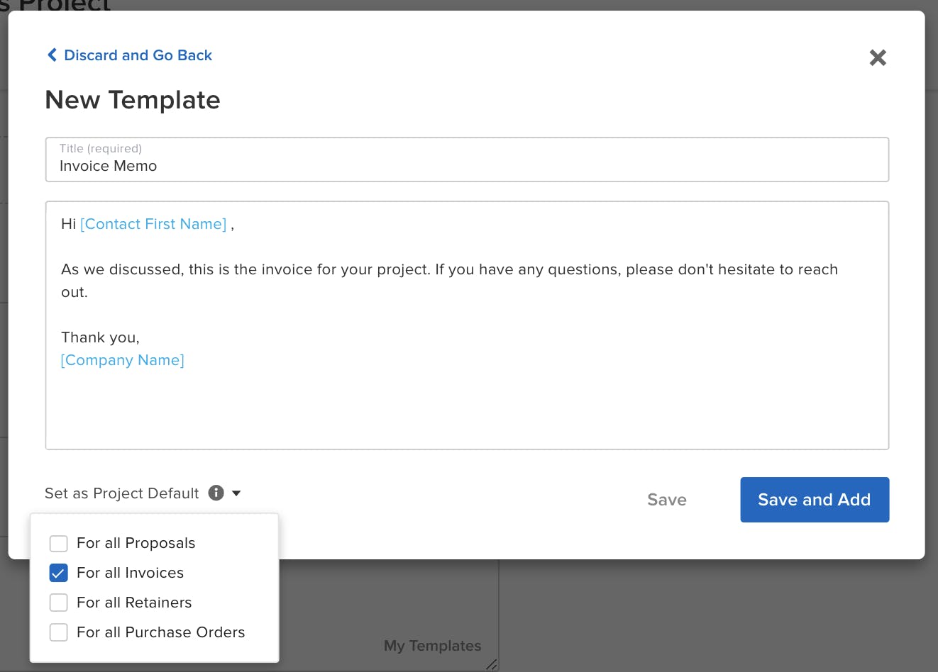 Using Templates for the Memo Section of Your Documents | Houzz