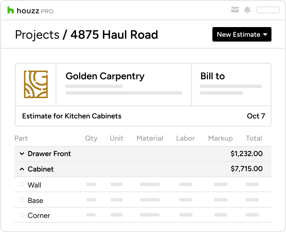 Carpentry Estimating Software & App | Houzz Pro
