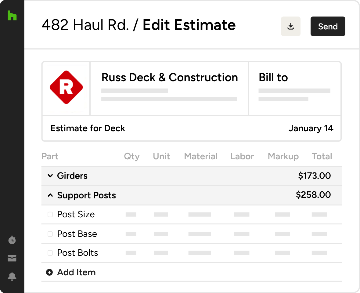 Deck Estimator Software | Houzz Pro