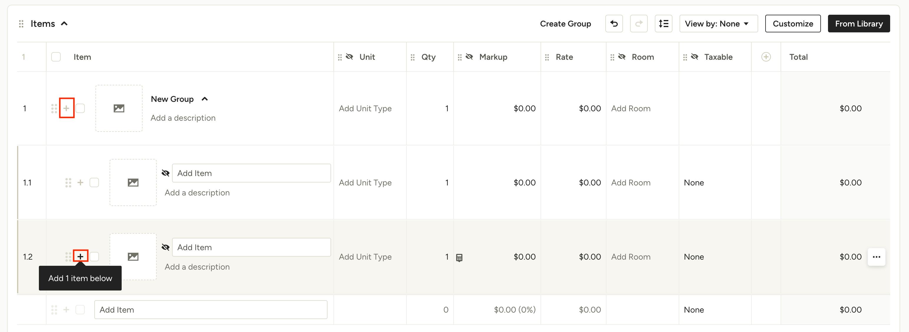 How to Group Lines Items on Proposals and Invoices | Houzz