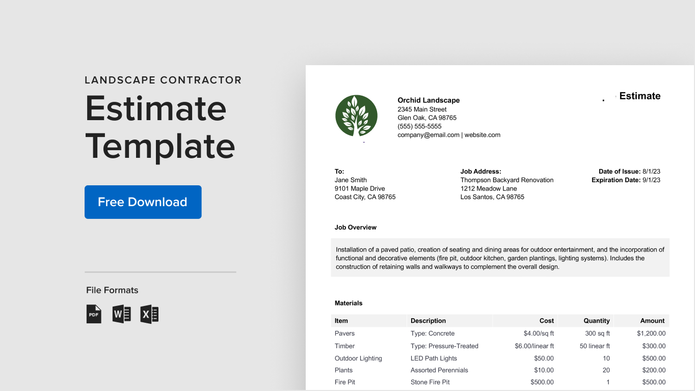 How to Do a Landscape Estimate + Free Template | Houzz Pro