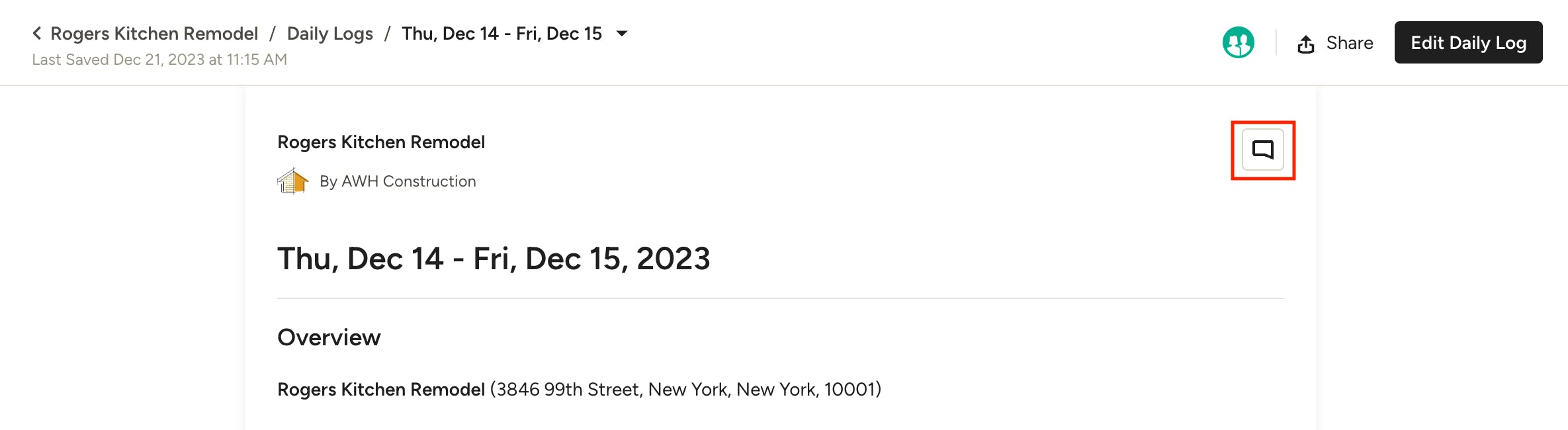 Creating and Sharing Daily Logs | Houzz