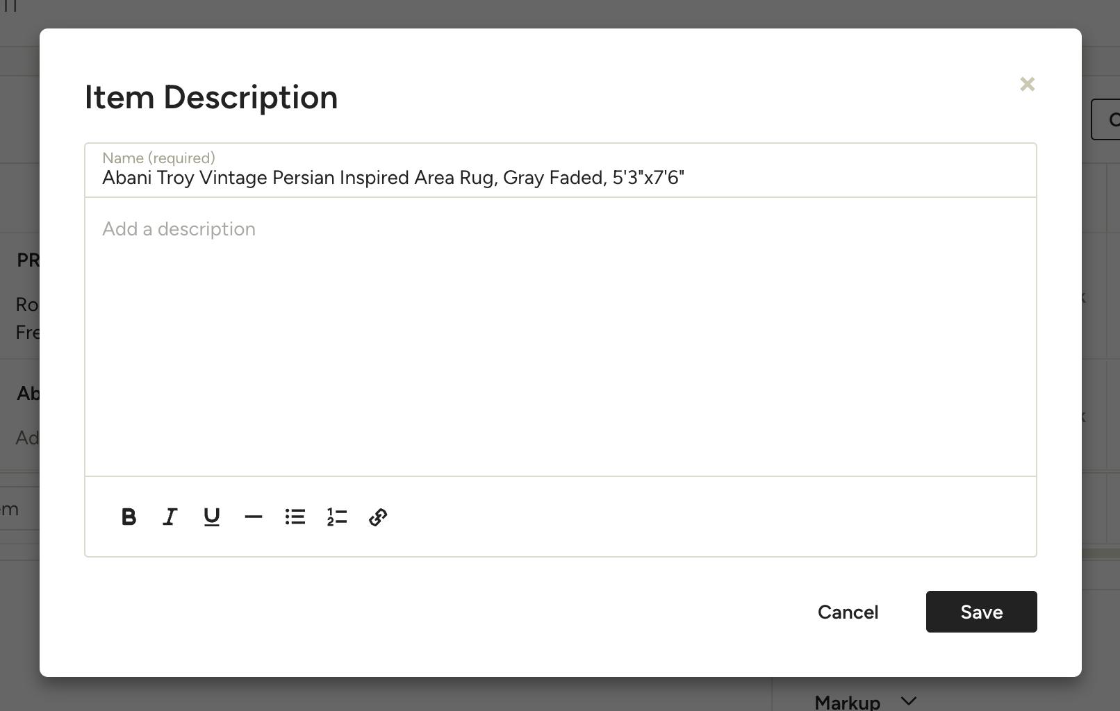 How to Add Custom Columns, Line Item Descriptions, and Images | Houzz