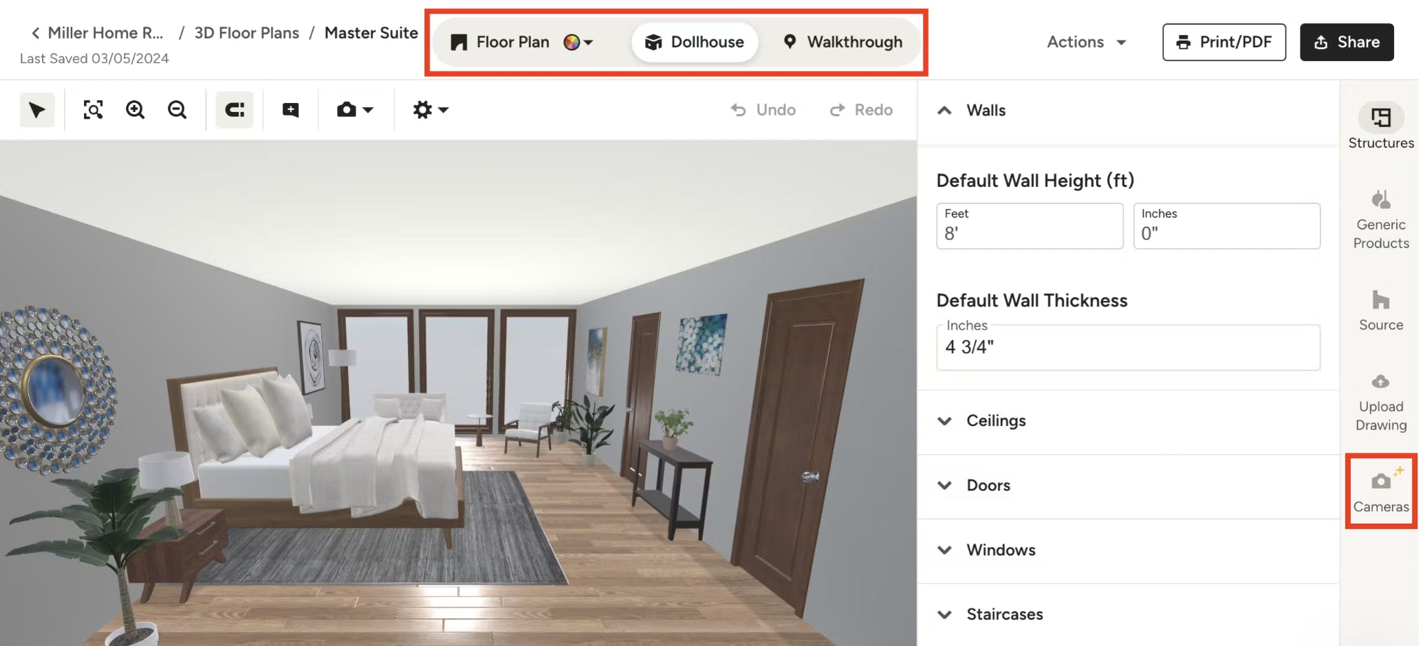 How to Save Camera Views in 3D Floor Planner | Houzz