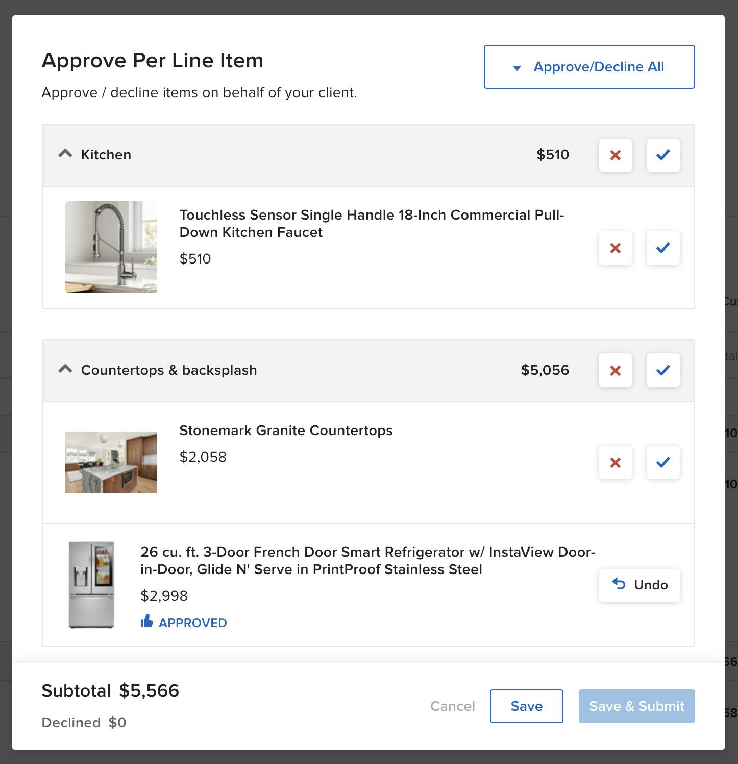 How to Approve Per Line Item on Estimates | Houzz