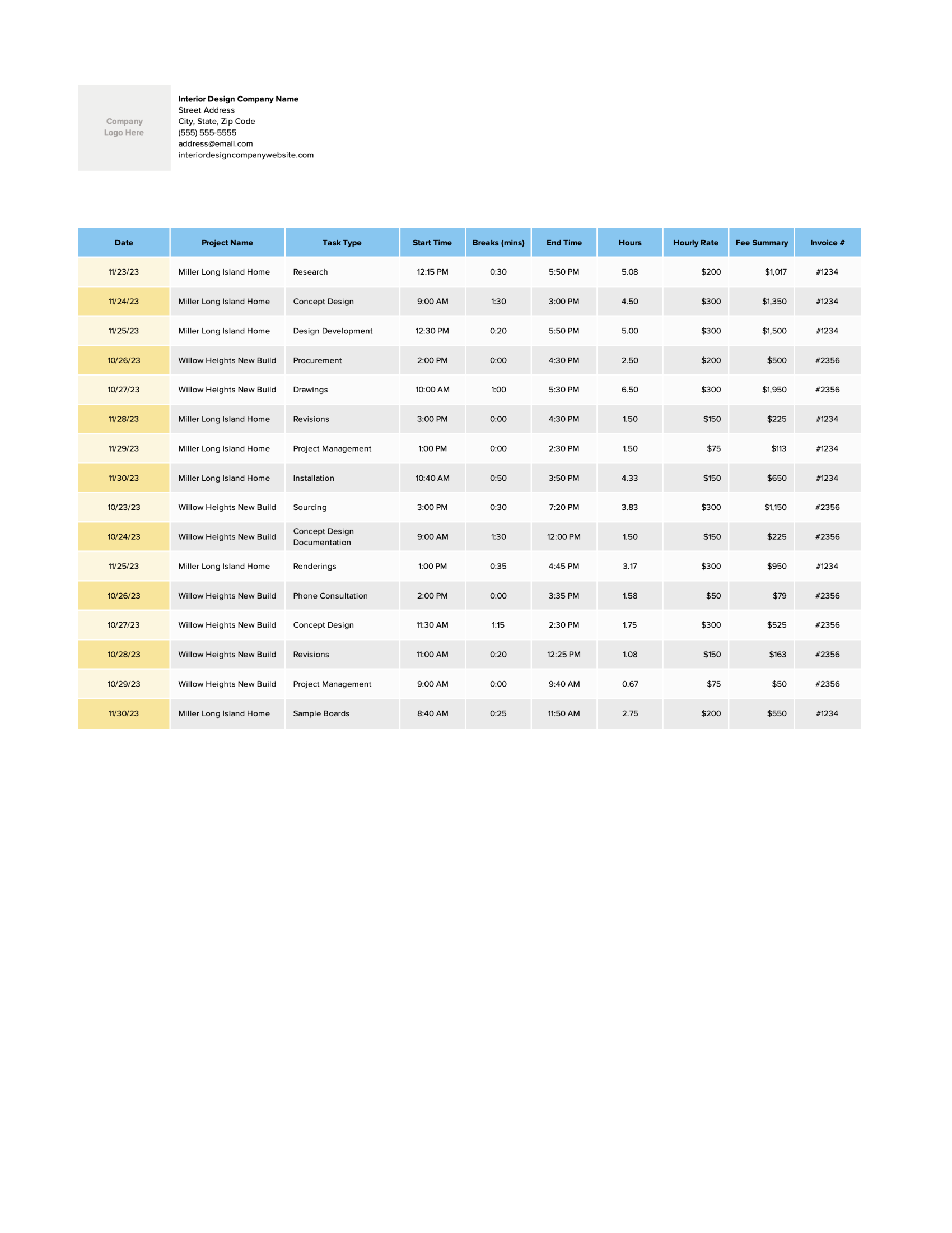 Tracking Interior Design Time & Expenses + FREE Template | Houzz Pro