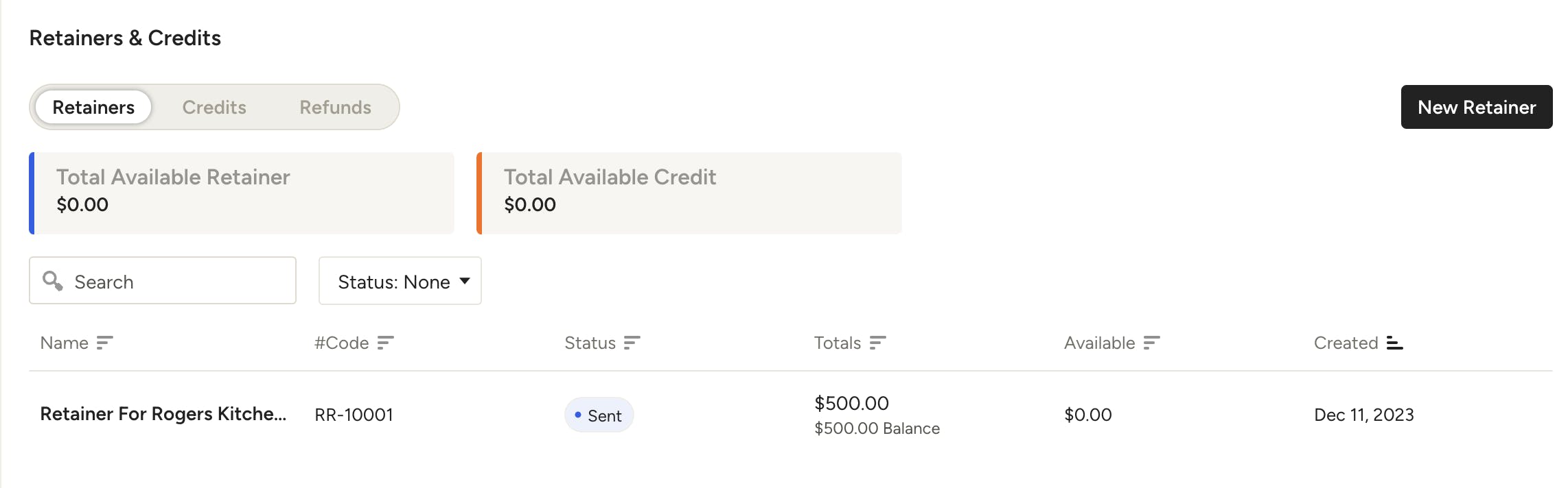 How to Create and Apply Retainers and Credits | Houzz