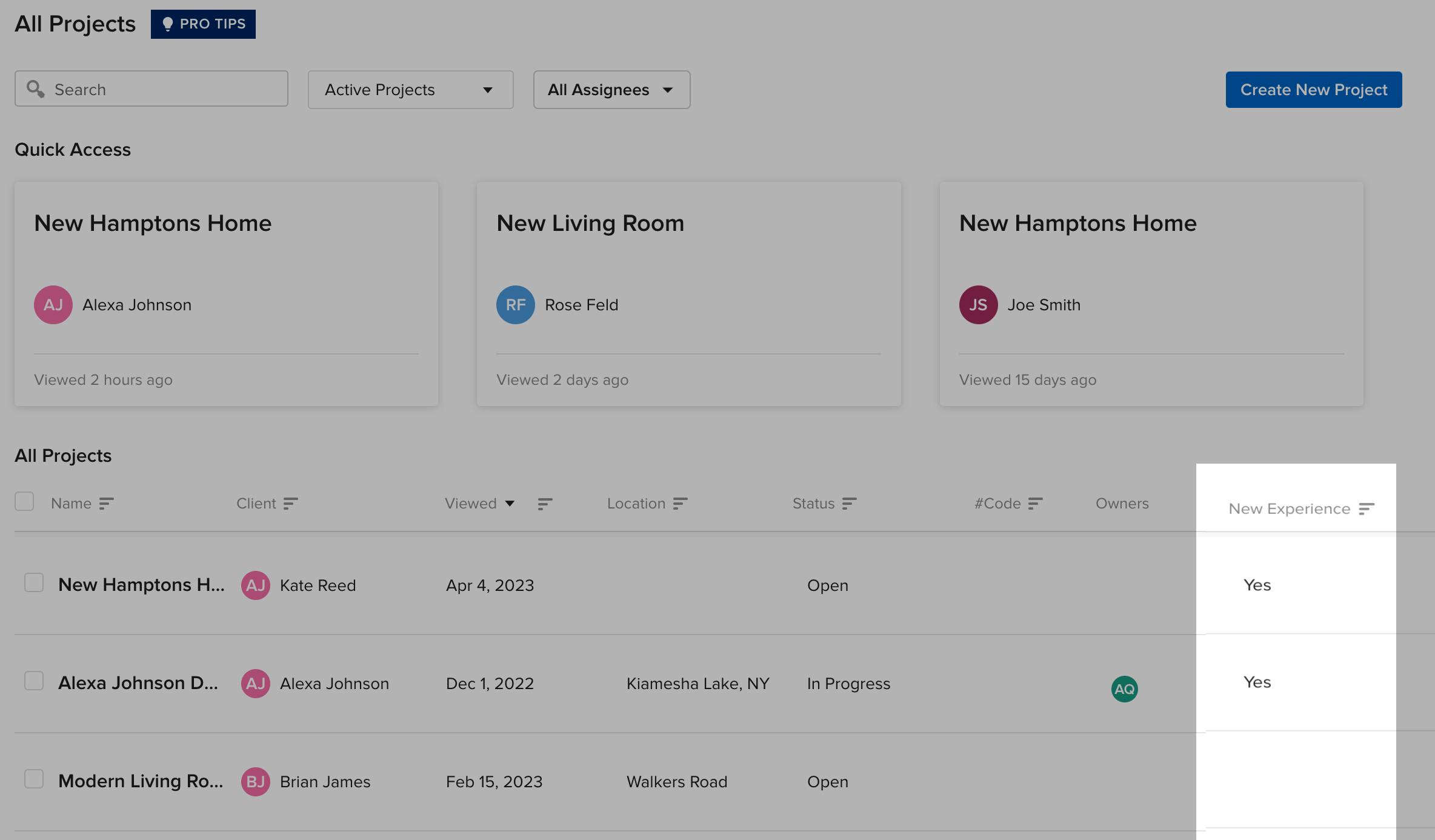 How to Navigate Between New and Old Projects and Reports | Houzz