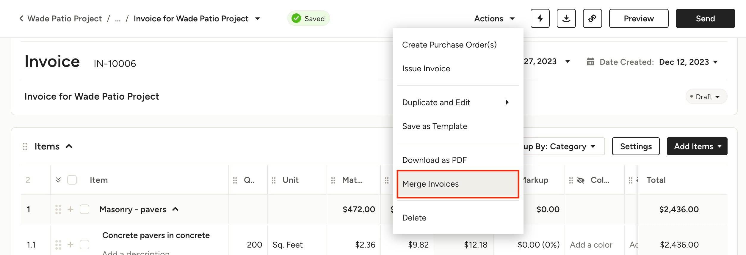 How to Merge Estimates, Invoices or Change Orders | Houzz