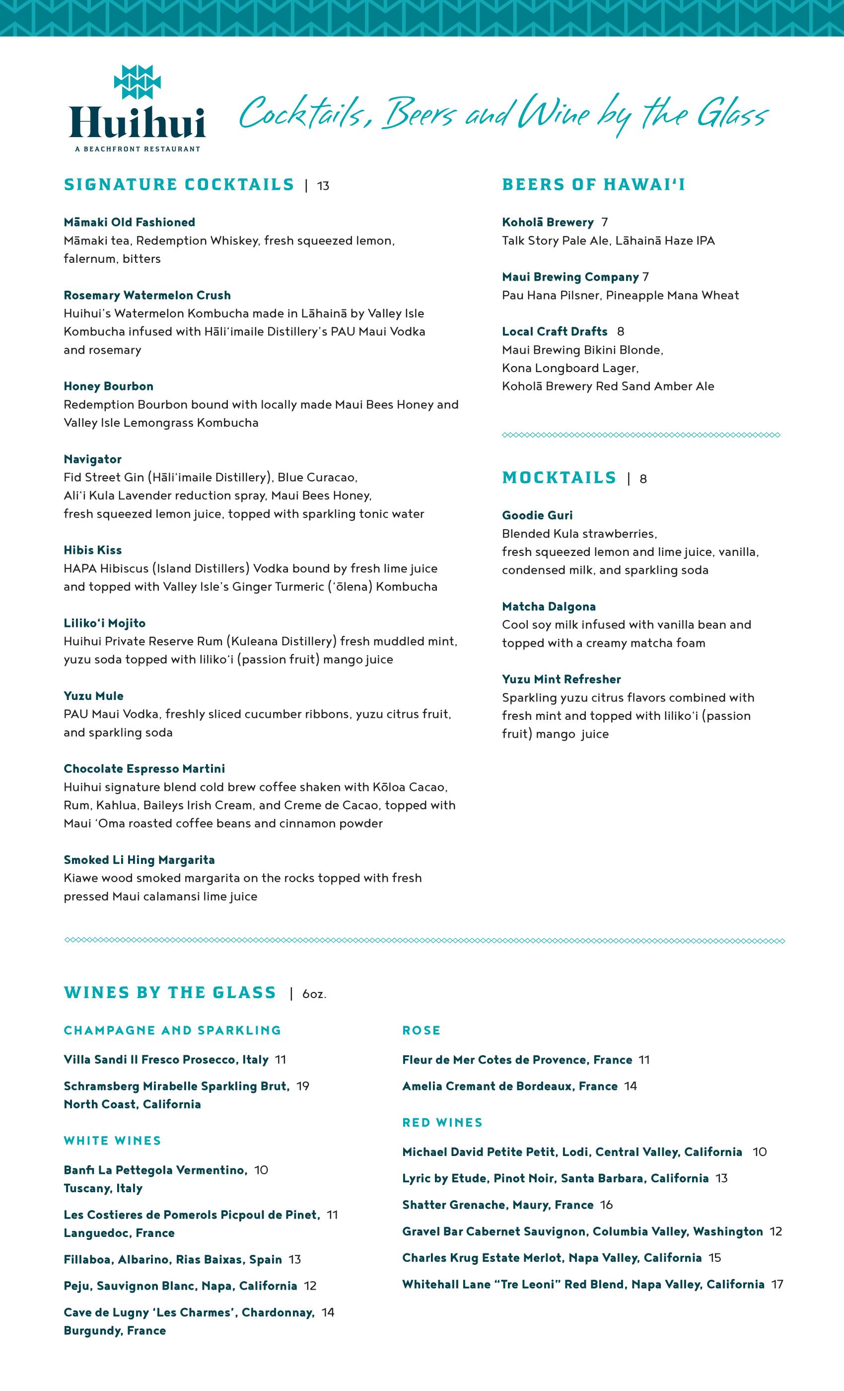 Holiday menu | Huihui