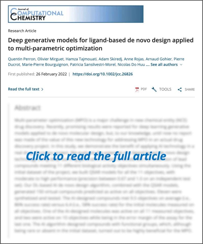 Publication: Deep generative models for ligand-based de novo design applied to multi-parametric ...