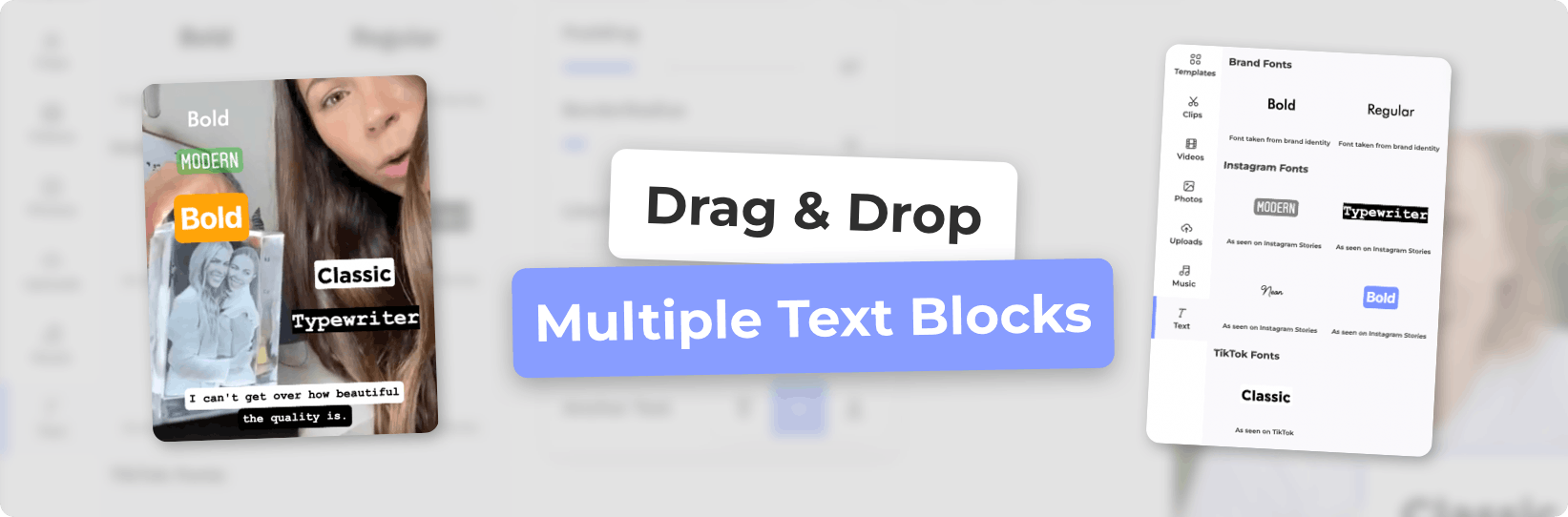 Drag and Drop Multiple Text Blocks with Your Favourite Fonts | Influee