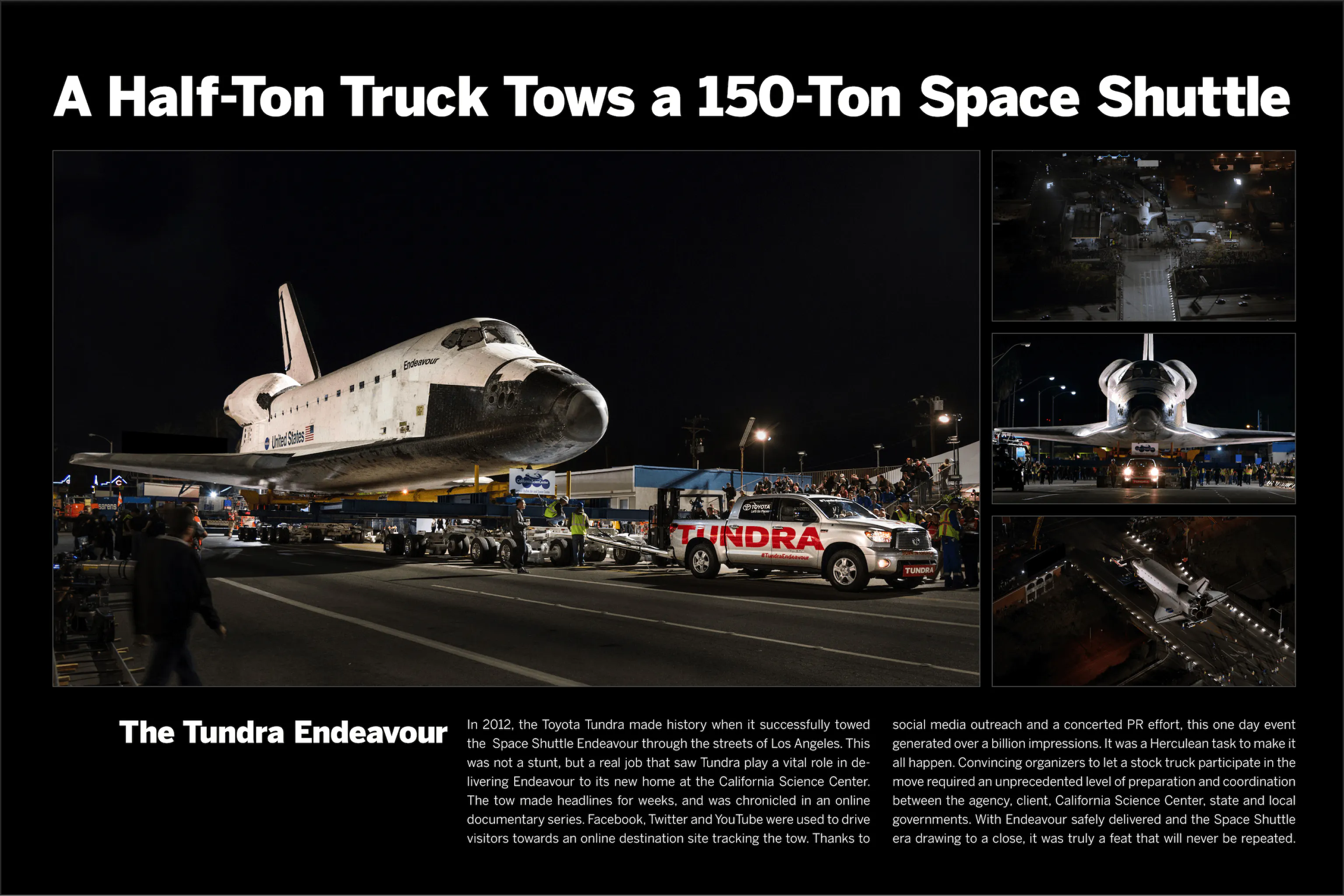 2012 Toyota Tundra Tows Space Shuttle Toyota Space Shuttle Travels
