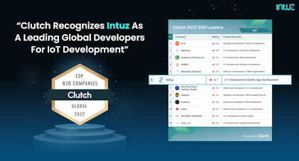 Intuz Recognized as Leading Global IoT Developer by Clutch