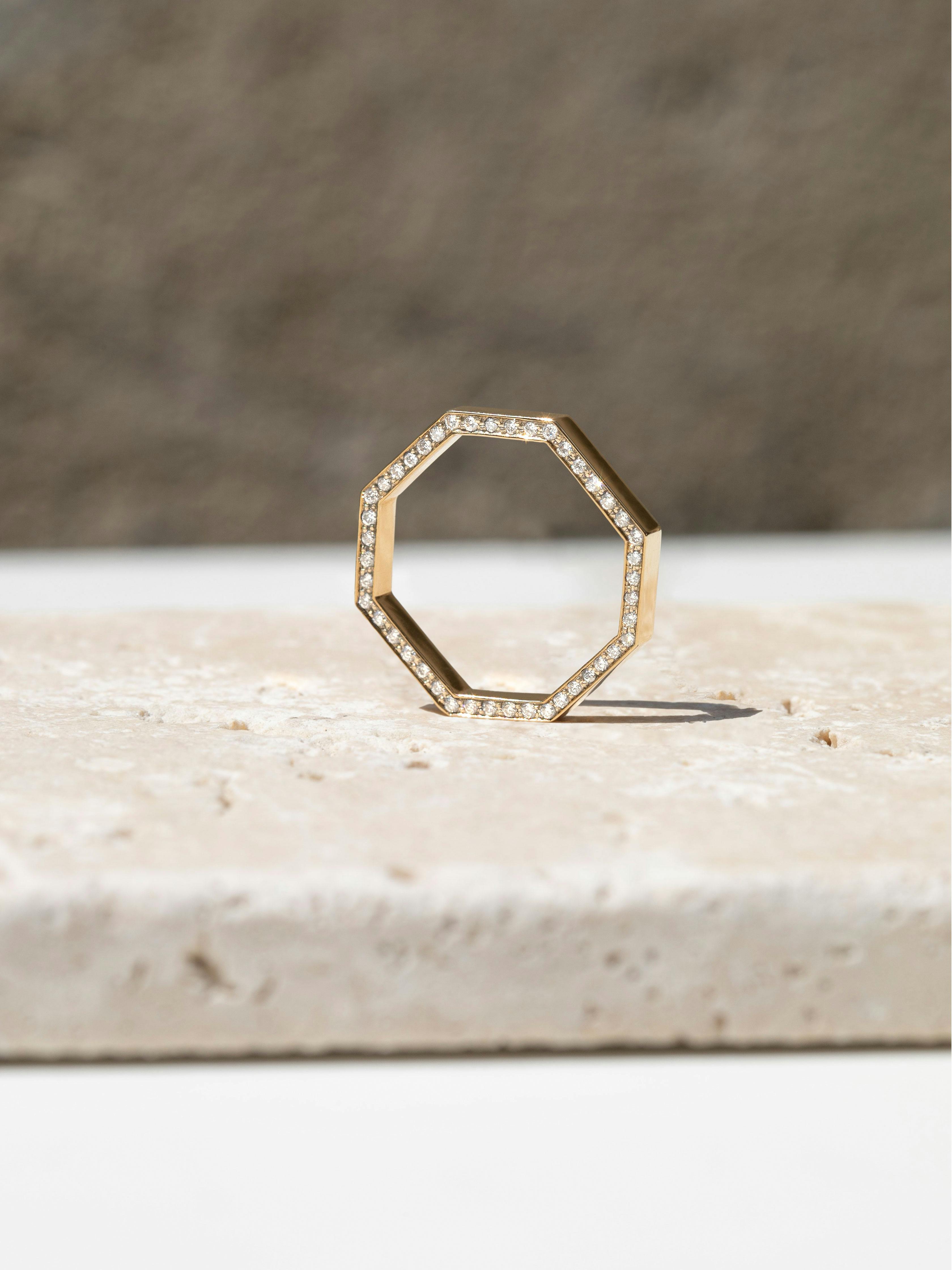 JEM | Bague Octogone pavée