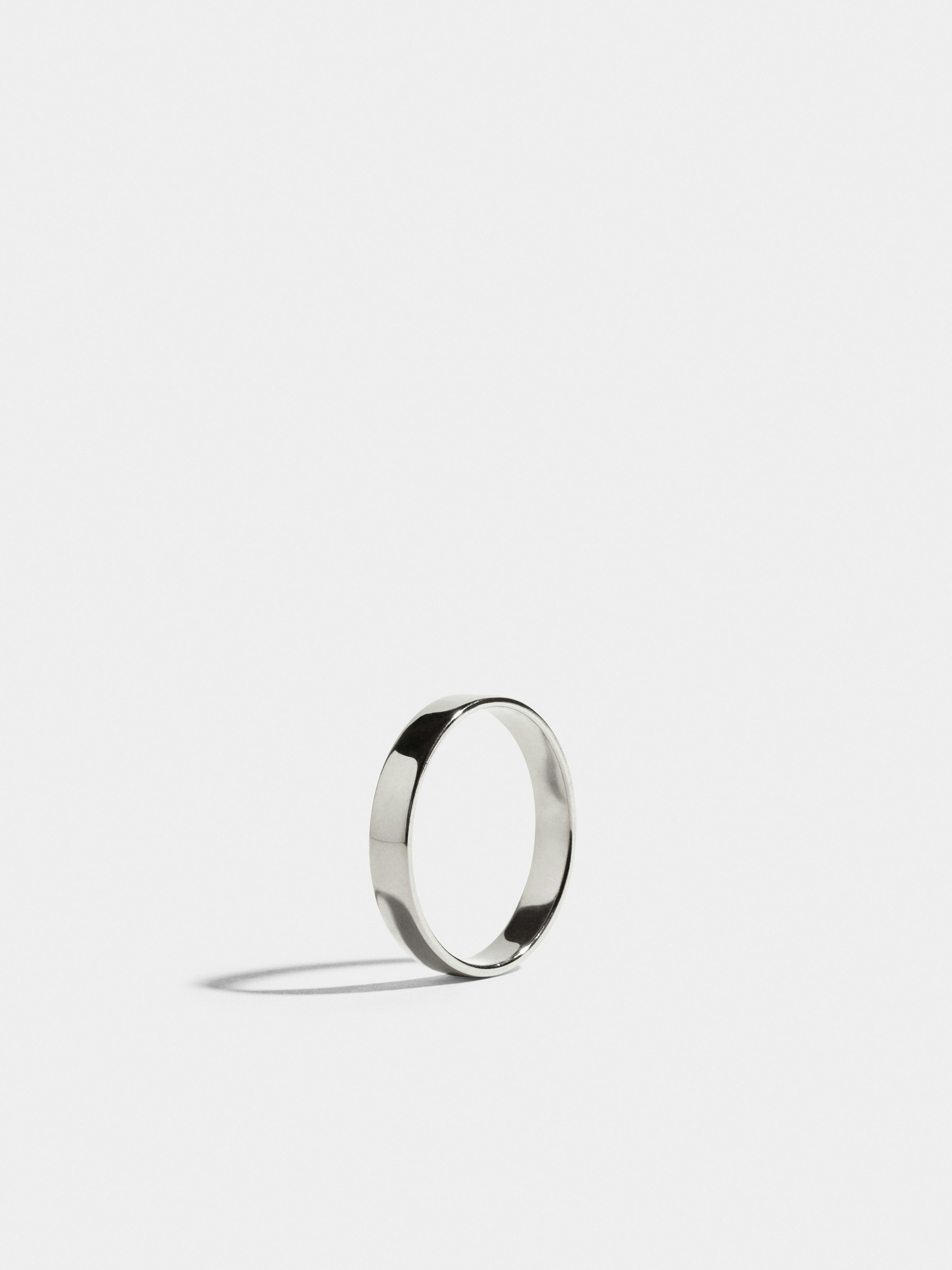 Flat ribbon wedding band in in Fairmined white gold | JEM, jewellery ...