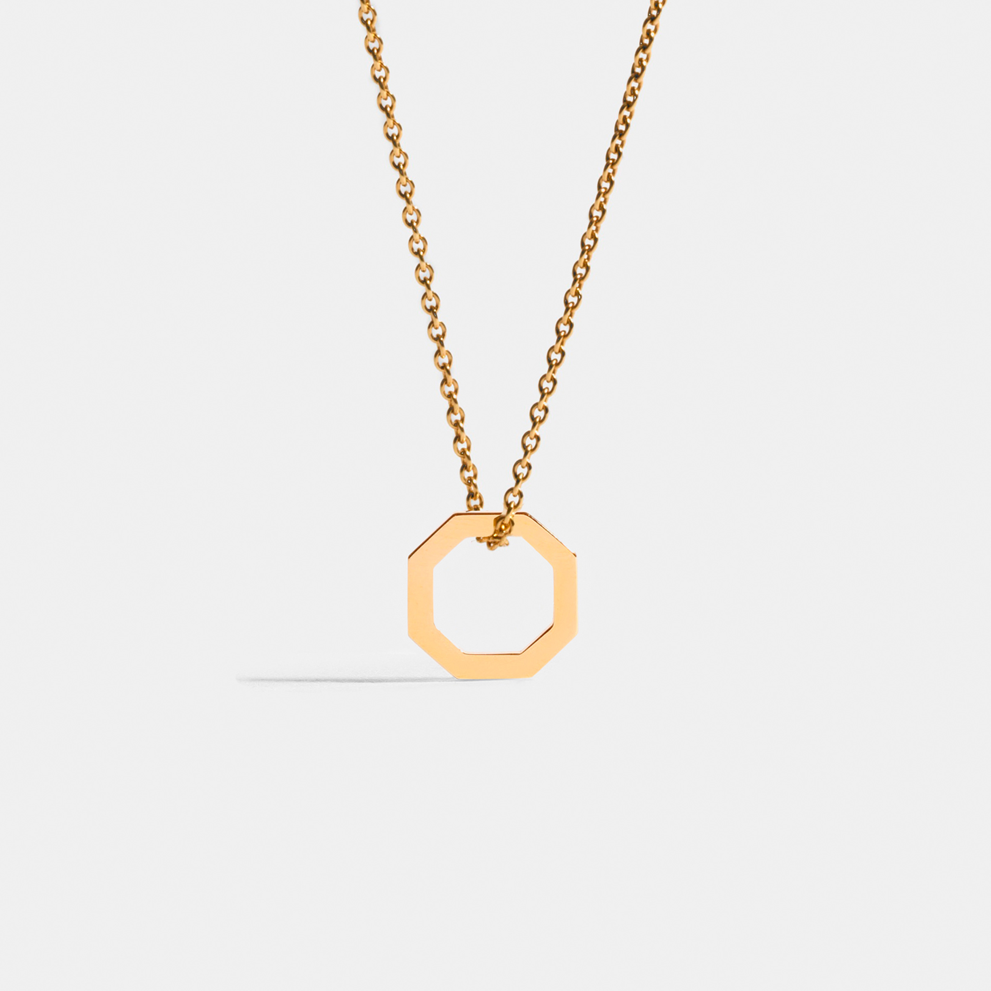 Collier petit Octogone en pendentif en Or jaune éthique | JEM ...