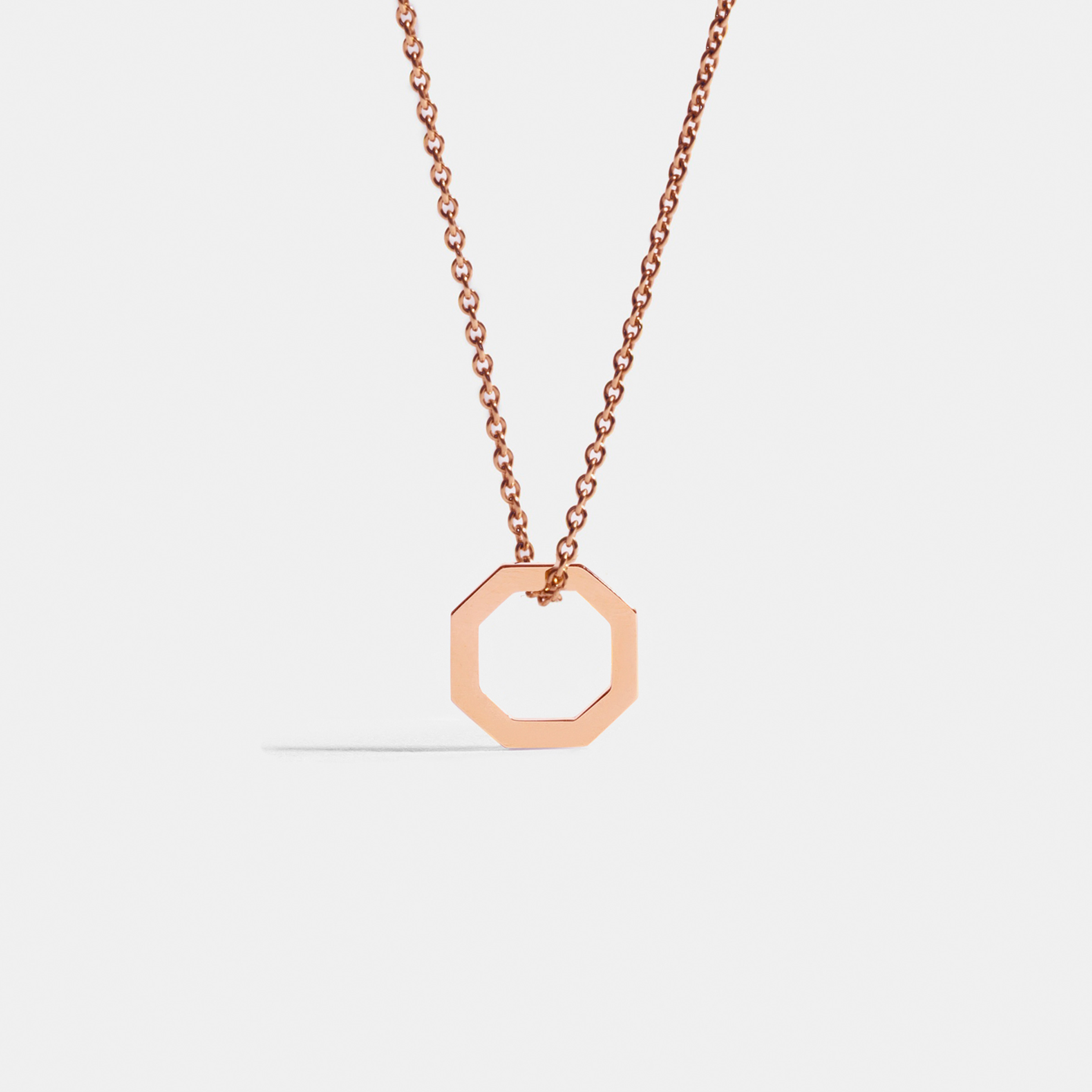 Necklace small Octogone pendant in ethical rose gold | JEM, jewellery ...