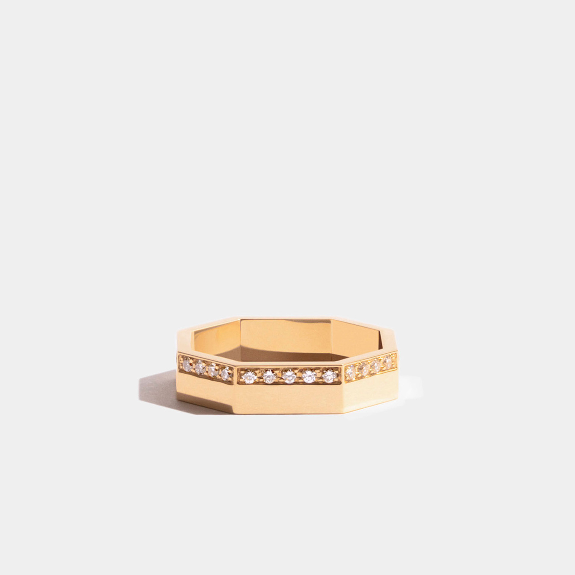JEM | Bague Octogone large pavée