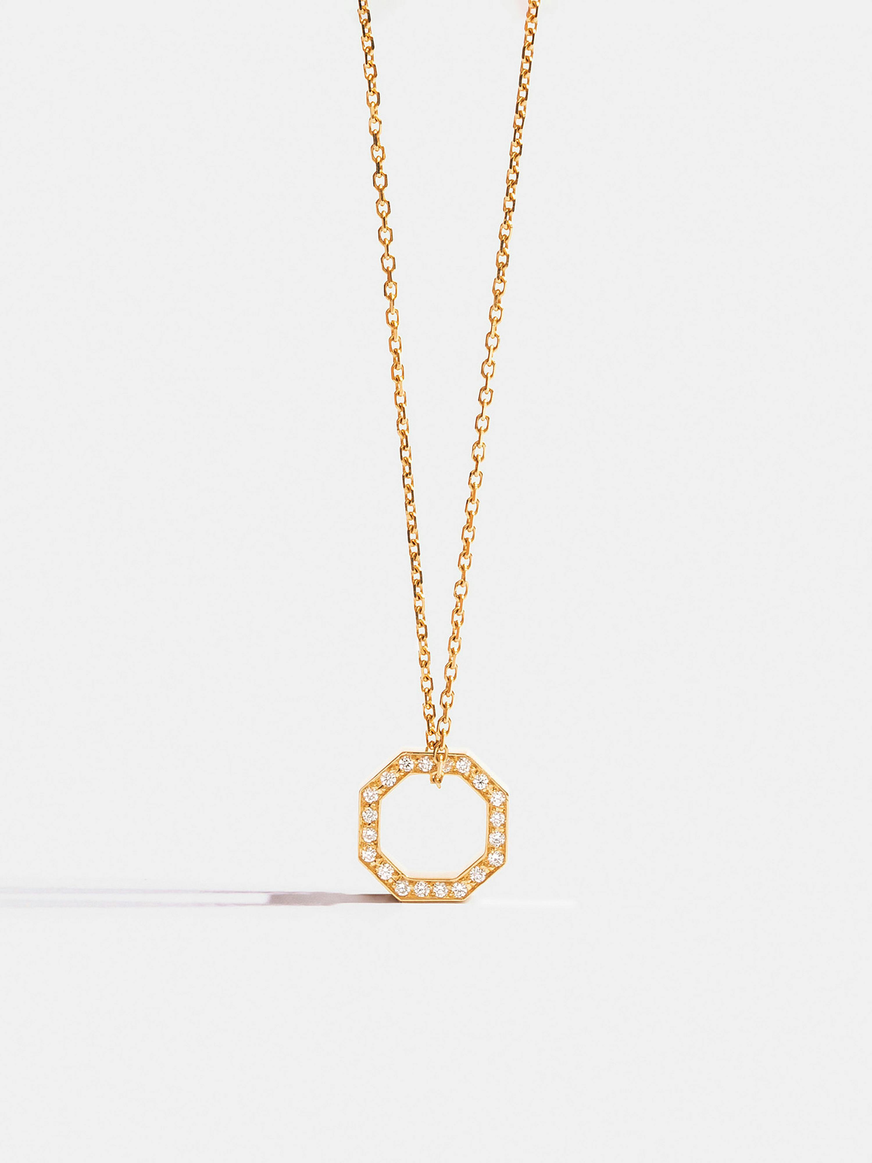 Collier petit Octogone en pendentif en Or jaune éthique | JEM ...