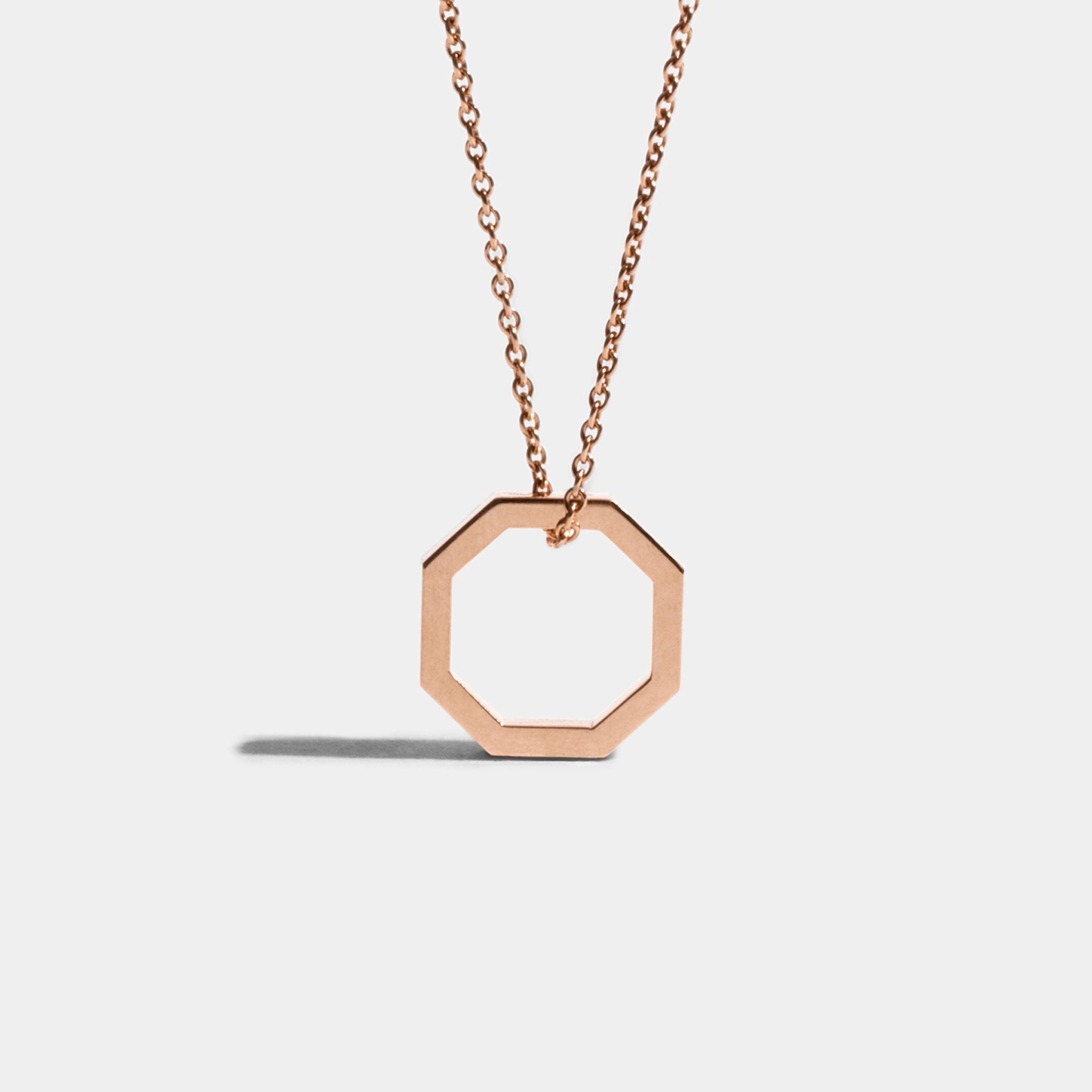 Collier Octogone 14 en Or rose éthique | JEM, joaillerie éthique française