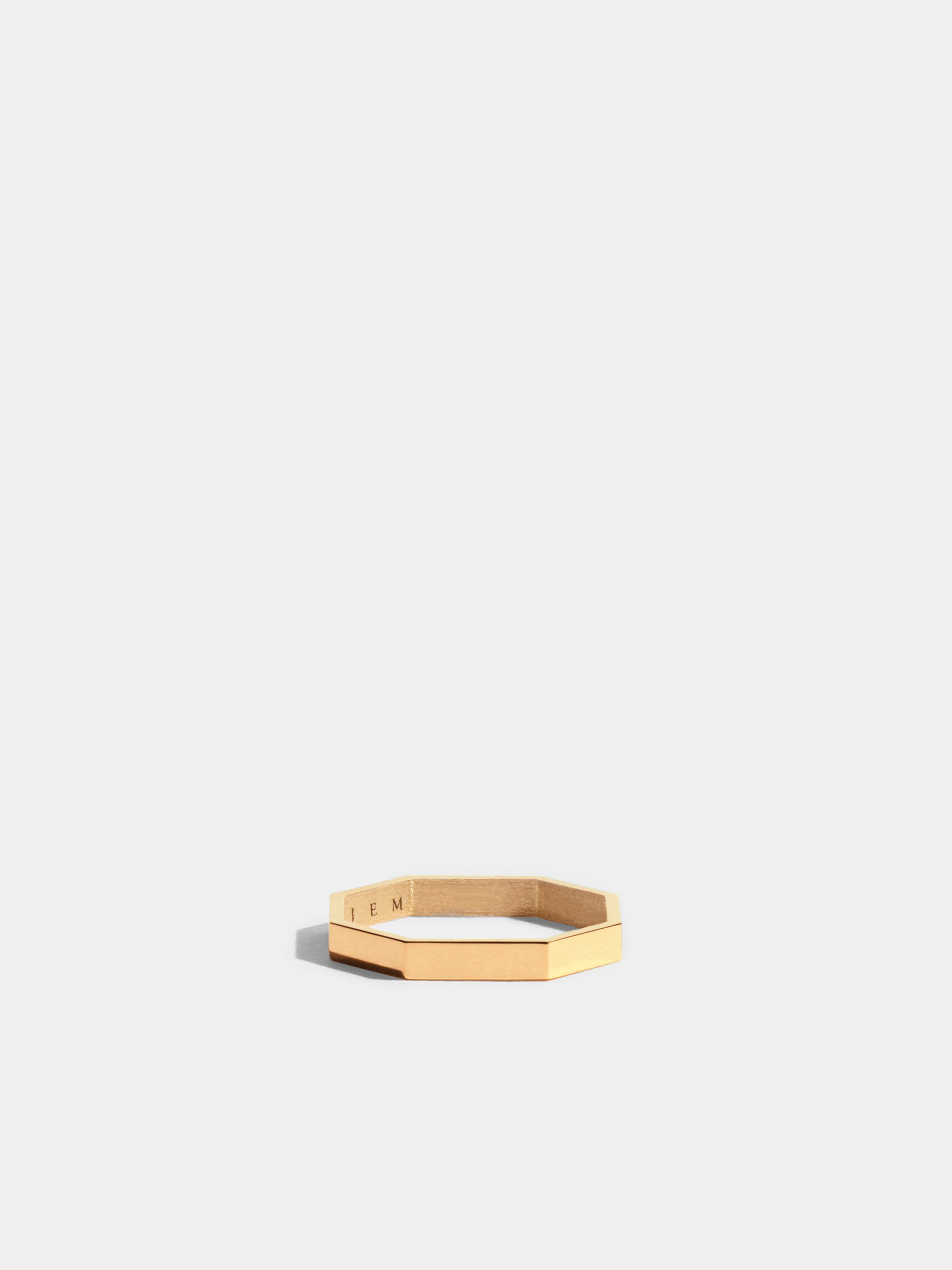 Bague Octogone simple en Or jaune éthique 18 carats | JEM, joaillerie ...