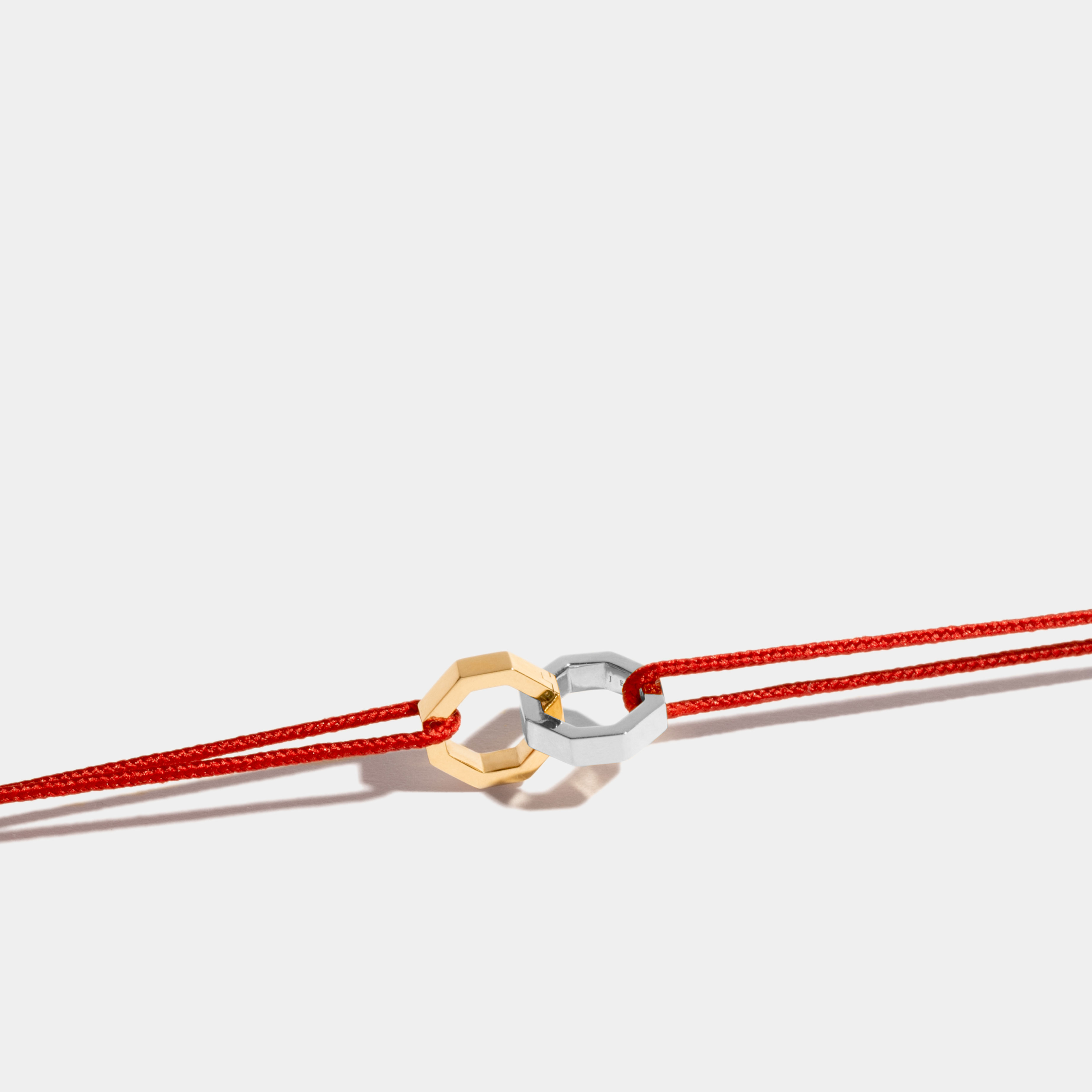 Double Octogone on cordon in ethical yellow et white gold | JEM ...