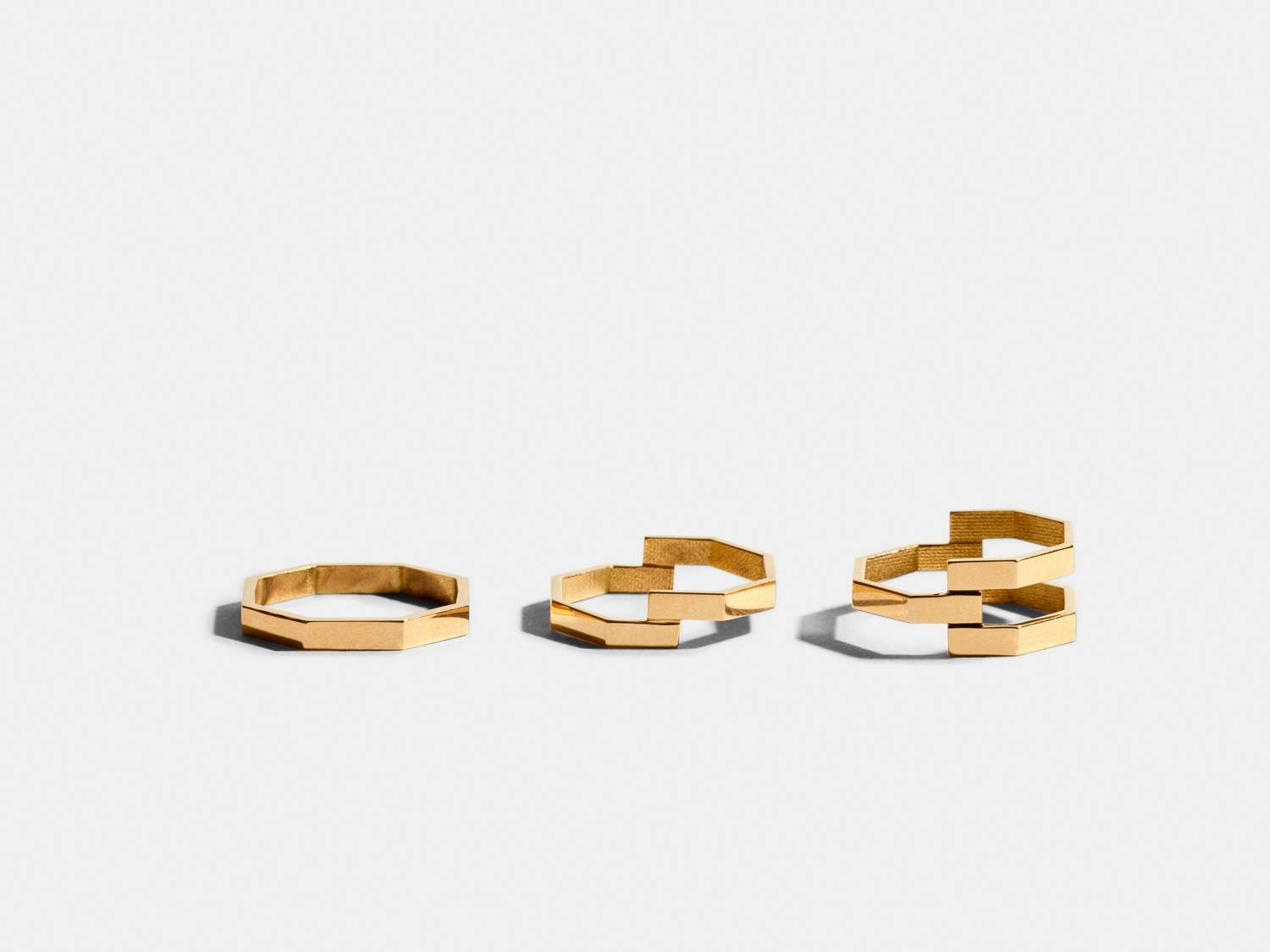 Bangle Octogone double en Or jaune éthique 18 carats | JEM joaillerie ...