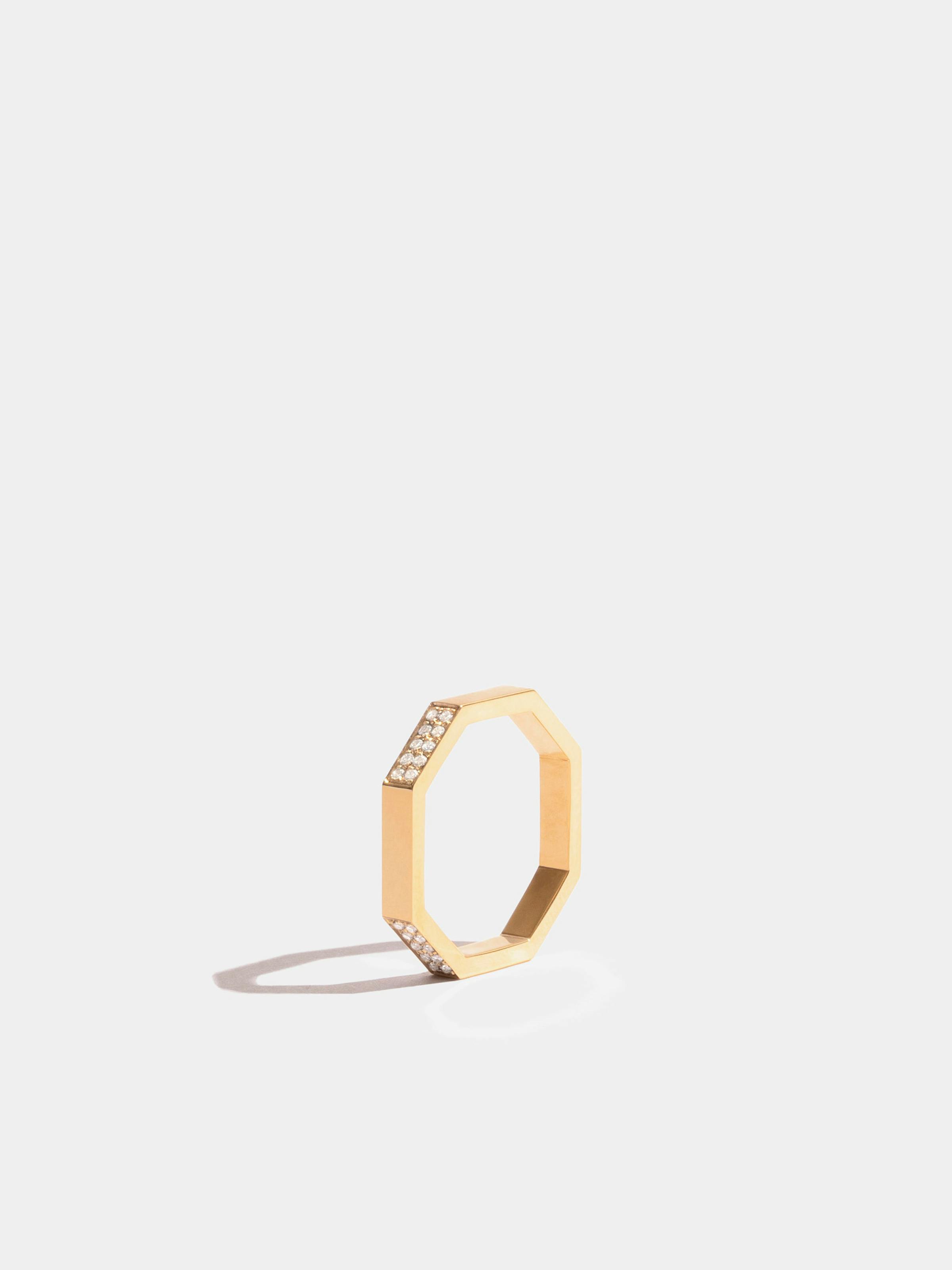 JEM | Octogone simple paved ring 02