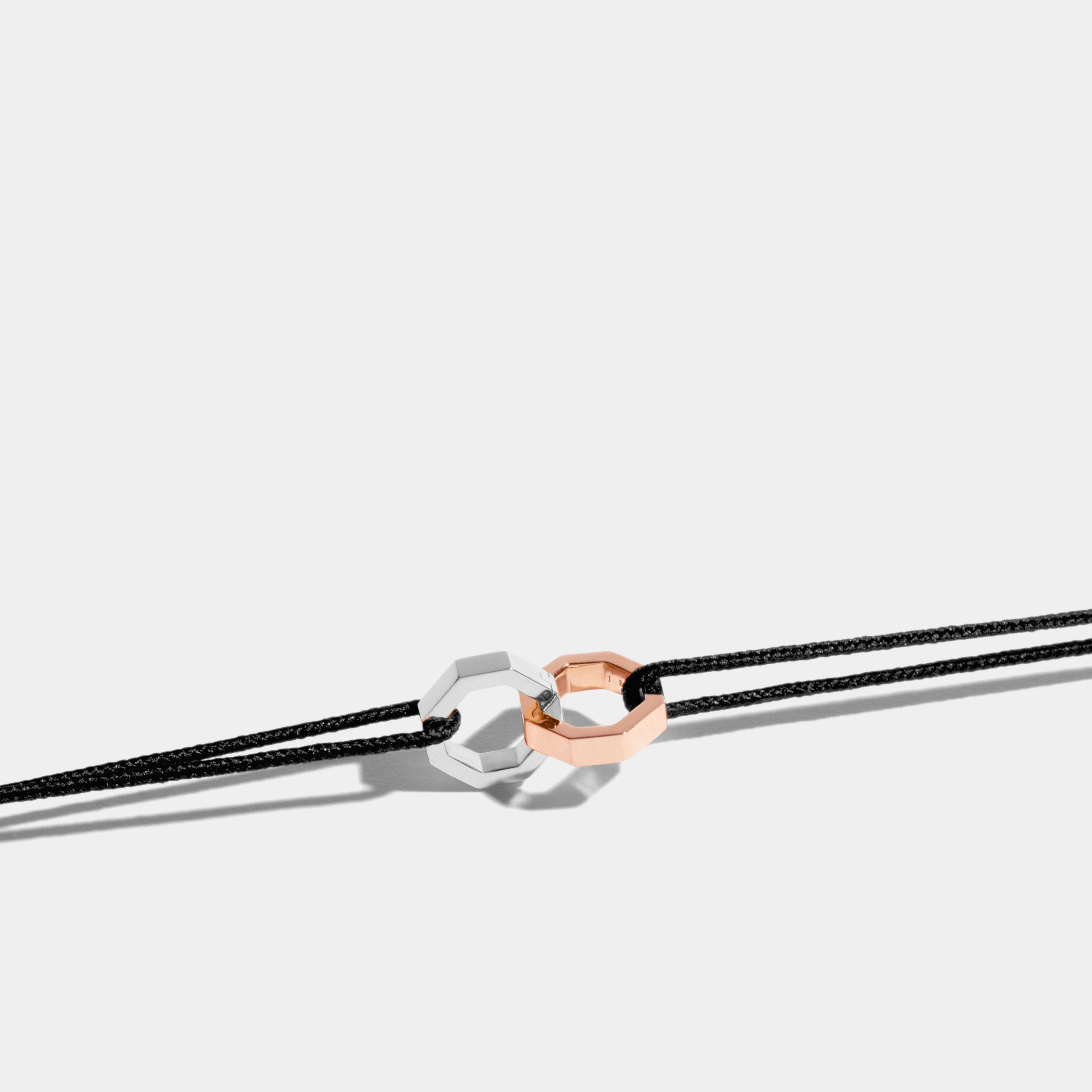 Double Octogone sur cordon en Or blanc et rose éthique | JEM ...