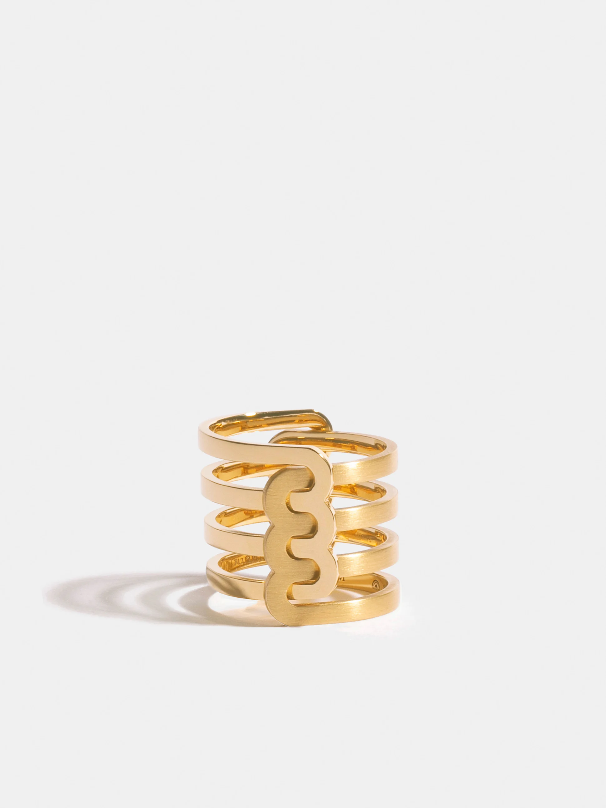 Bague Étreintes triple poli-brillant et brossée