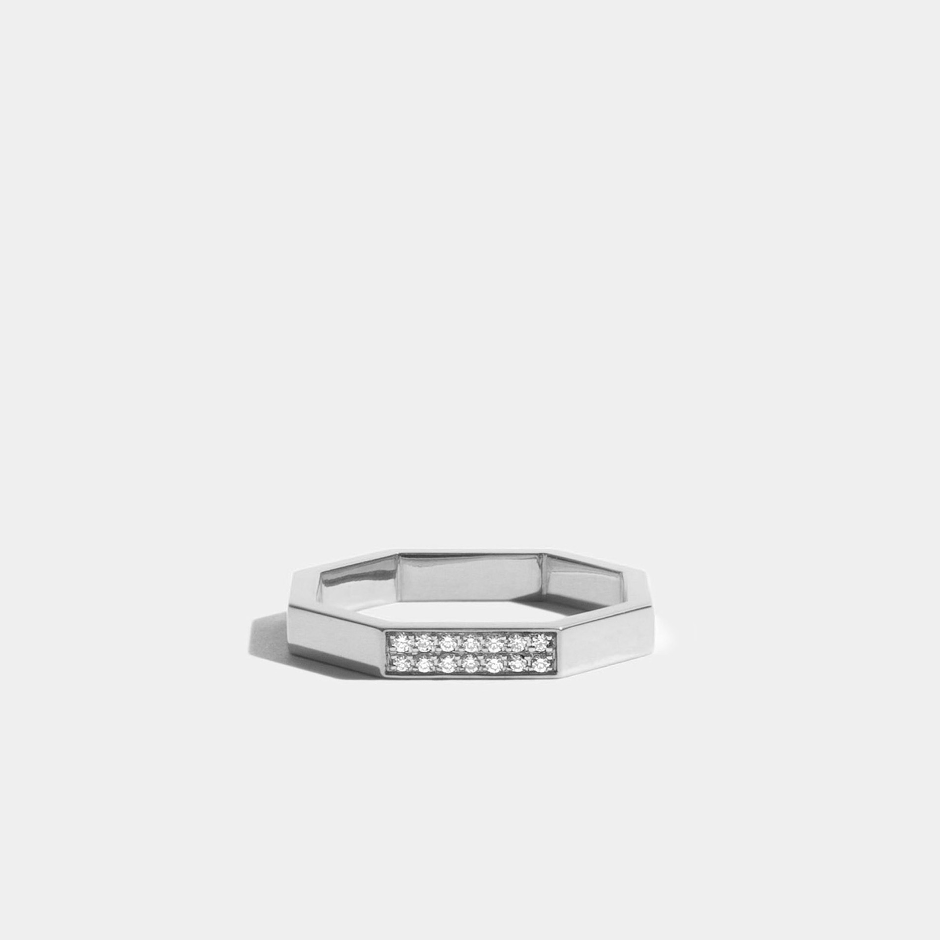 JEM | Octogone simple paved ring 01