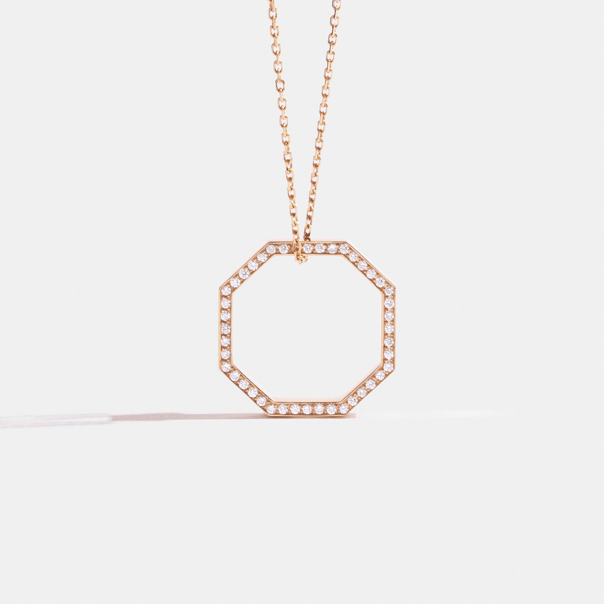 JEM | Octogone necklace 18 paved