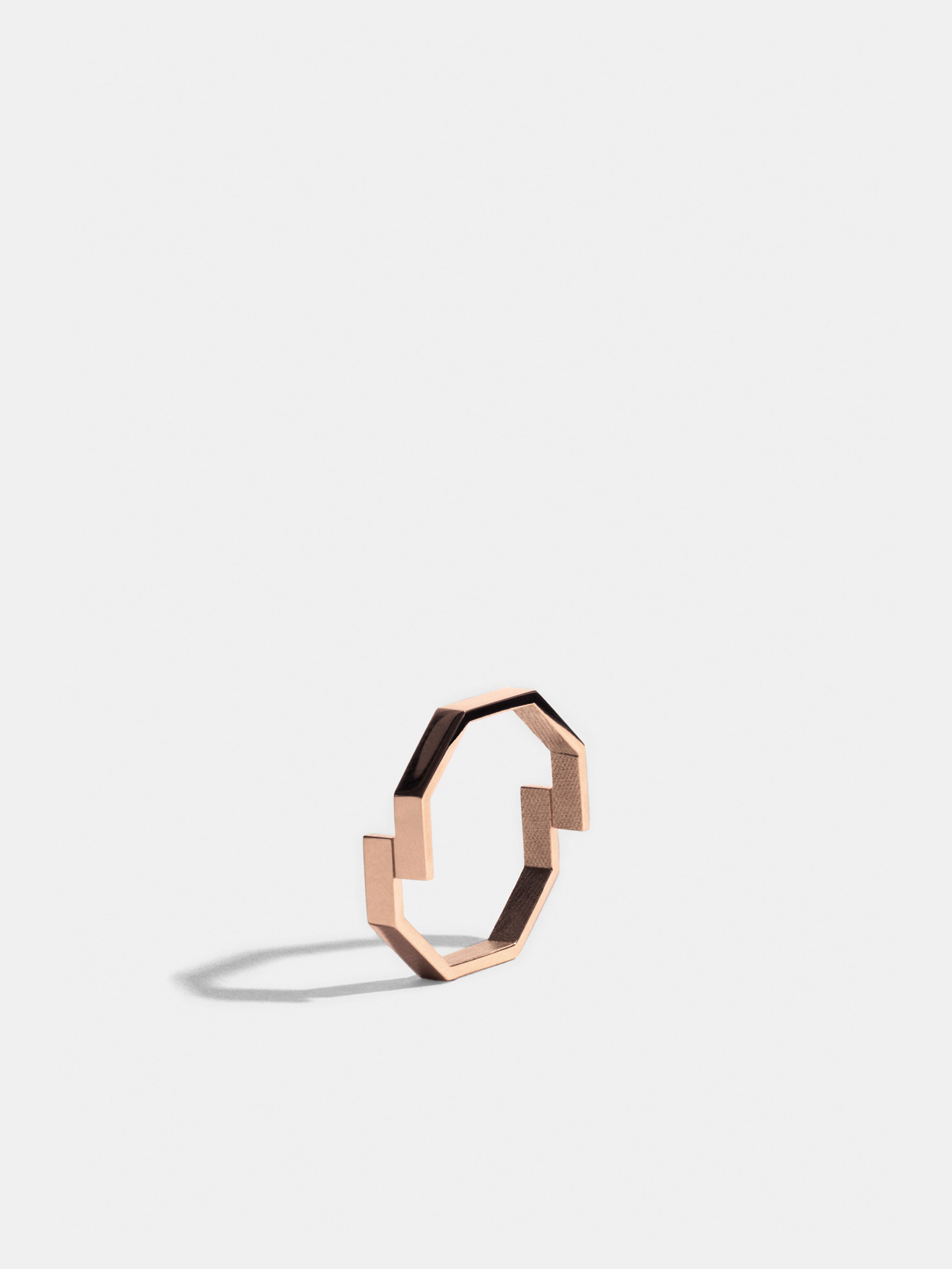 Octogone double ring in 18k ethical rose gold | JEM jewellery ethically ...