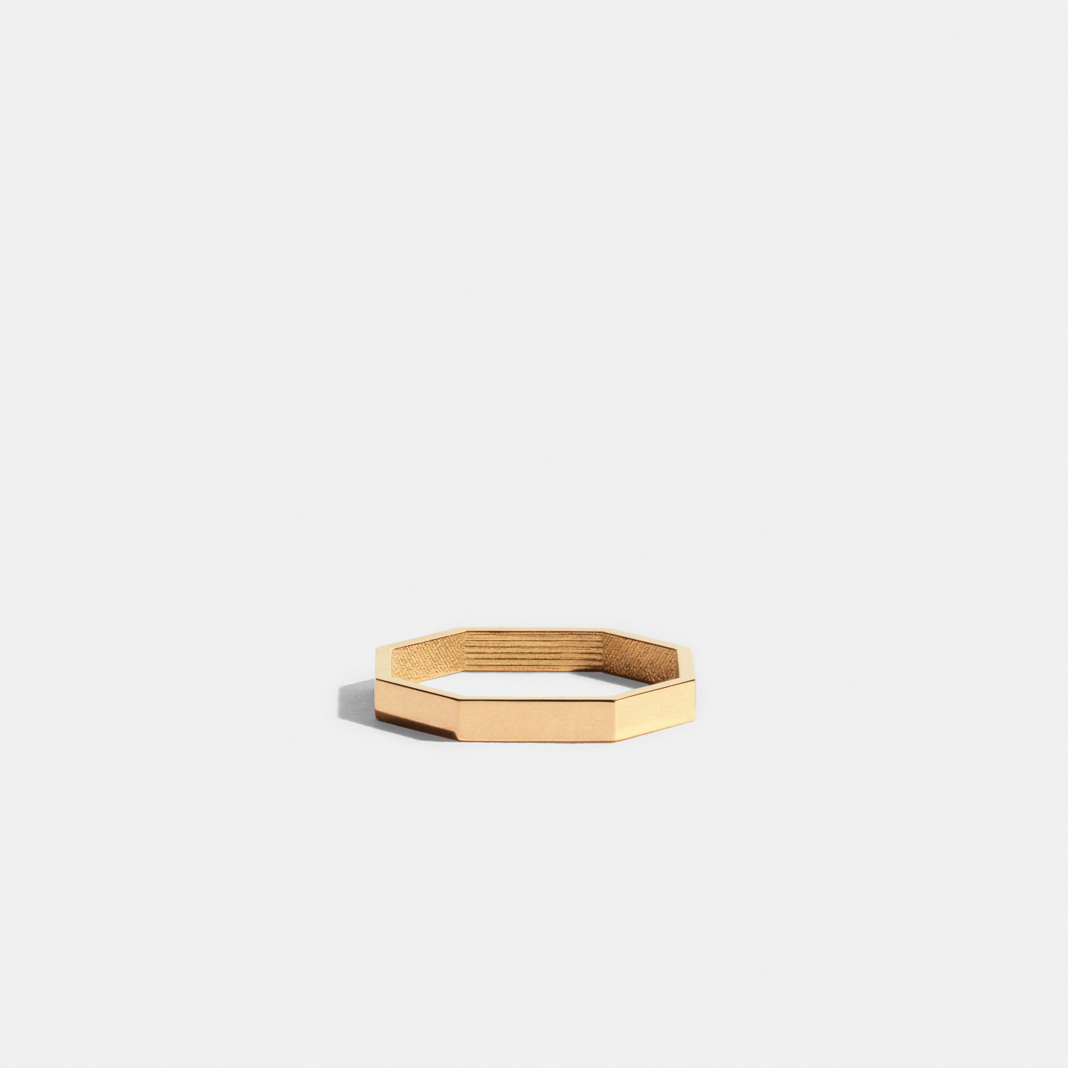 Bague Octogone simple en Or jaune éthique 18 carats | JEM, joaillerie ...