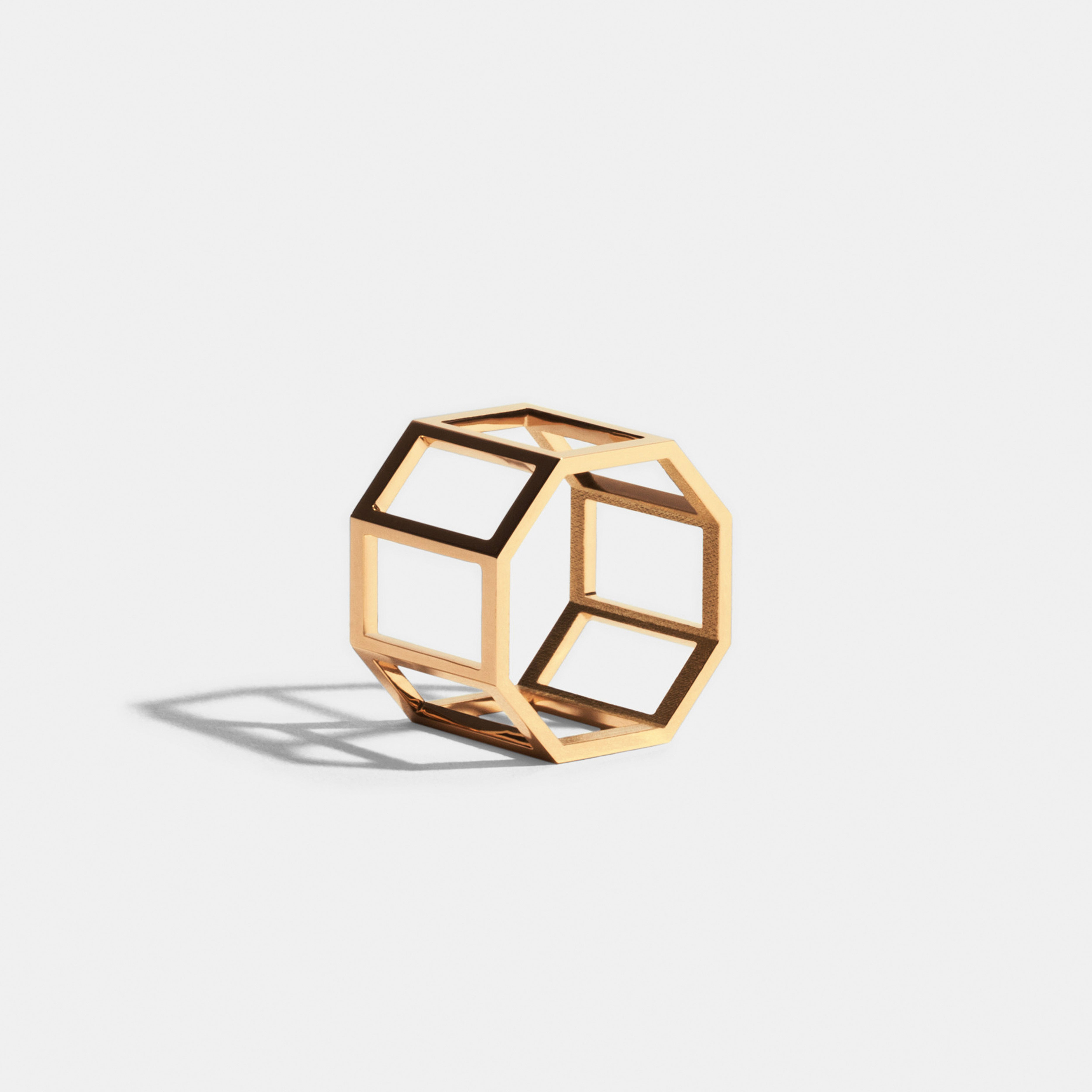 Bague Octogone ajourée 14 en Or jaune éthique 18 carats | JEM ...