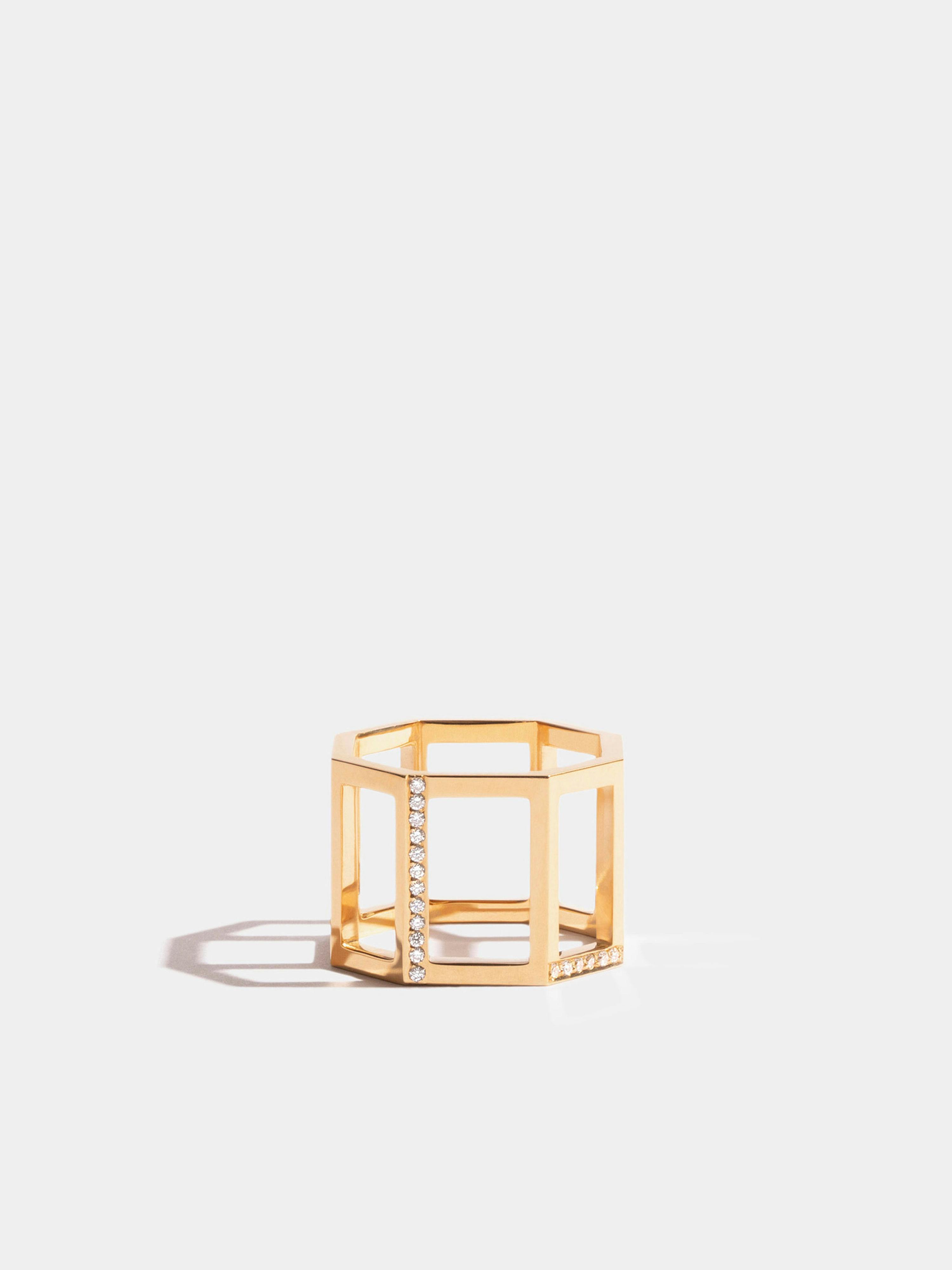 JEM | Bague Octogone large pavée