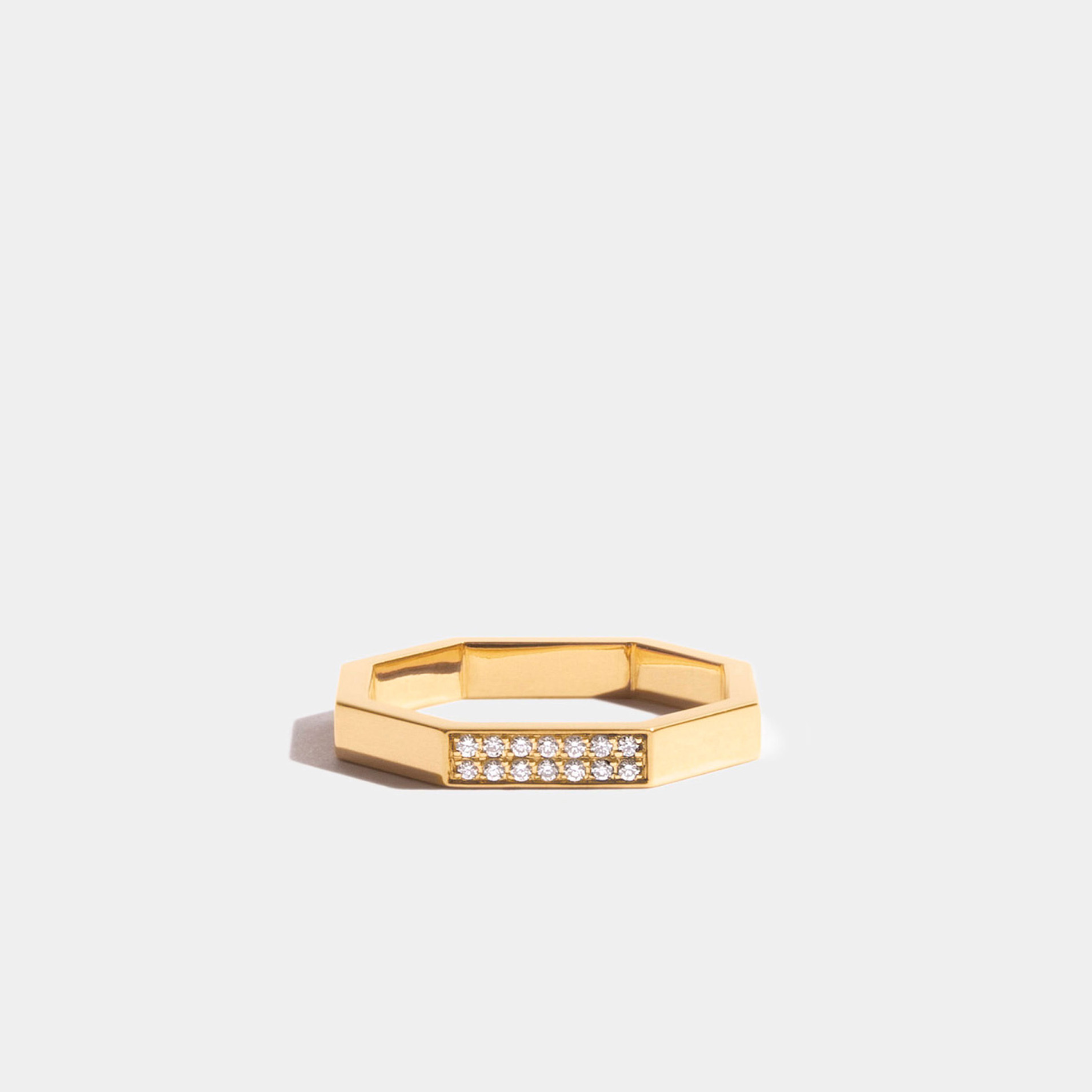 JEM | Octogone simple paved ring 01