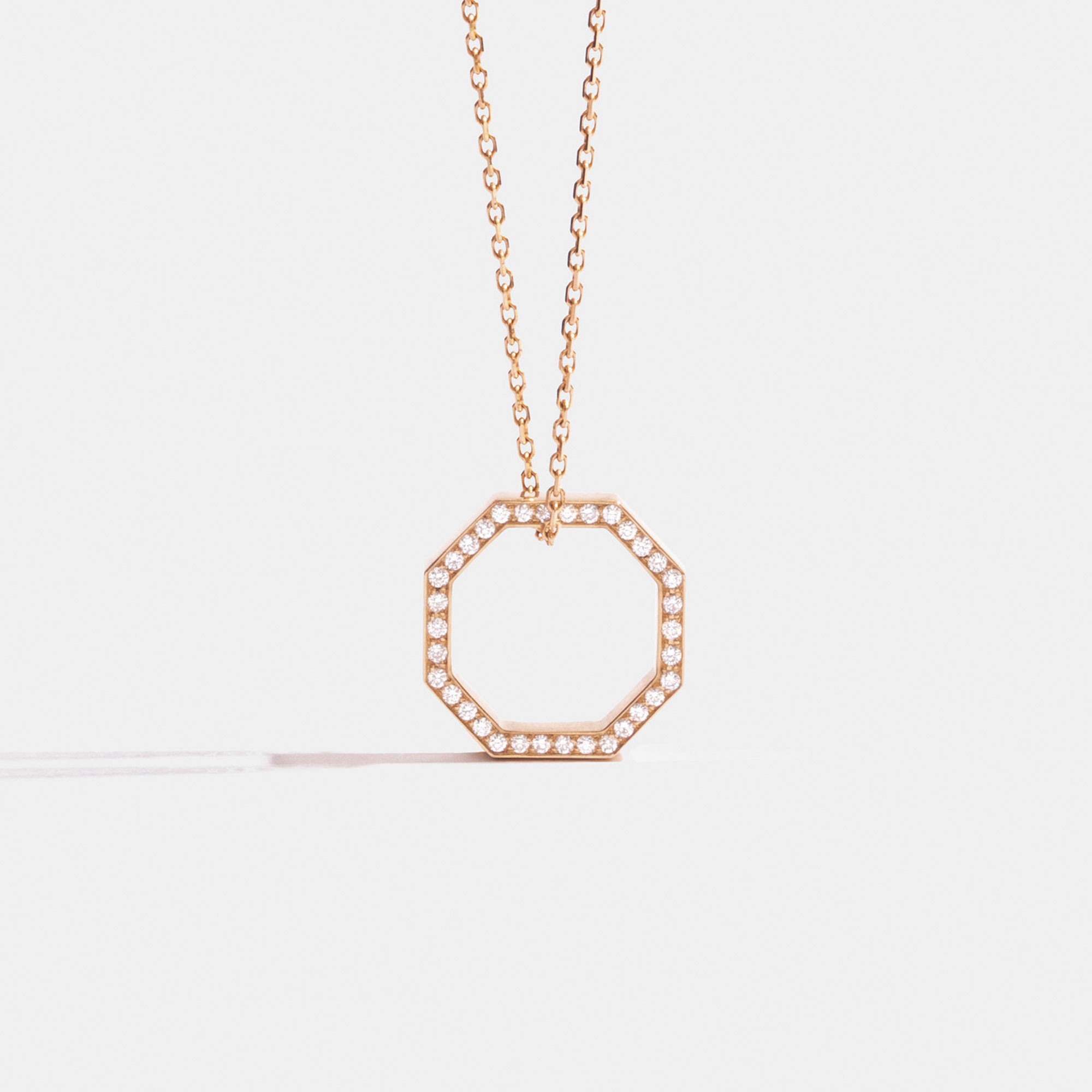 JEM | Octogone necklace 14 paved