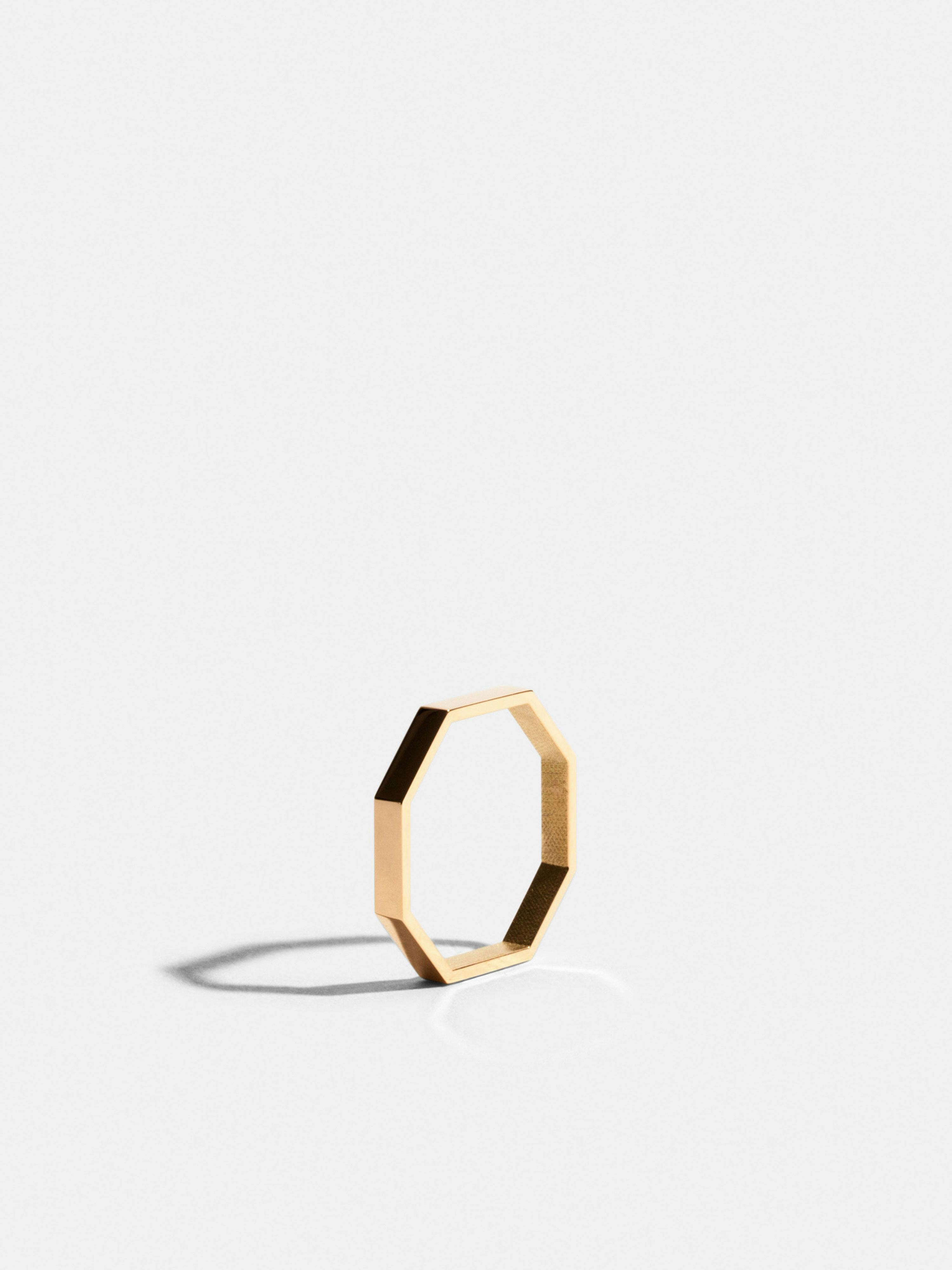 Bague Octogone simple en Or jaune éthique 18 carats | JEM, joaillerie ...