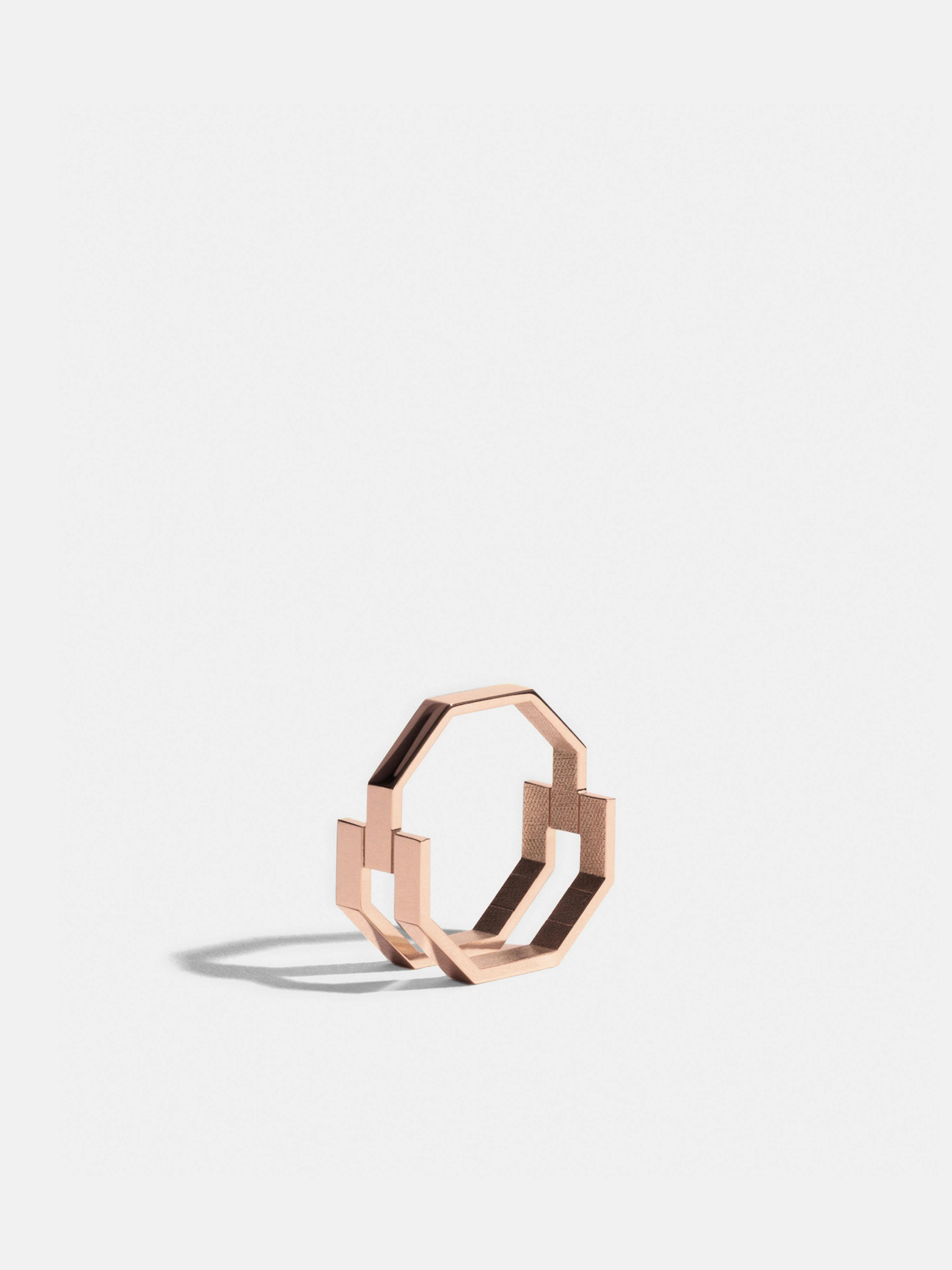 Octogone triple ring in 18k ethical rose gold | JEM, jewellery ...