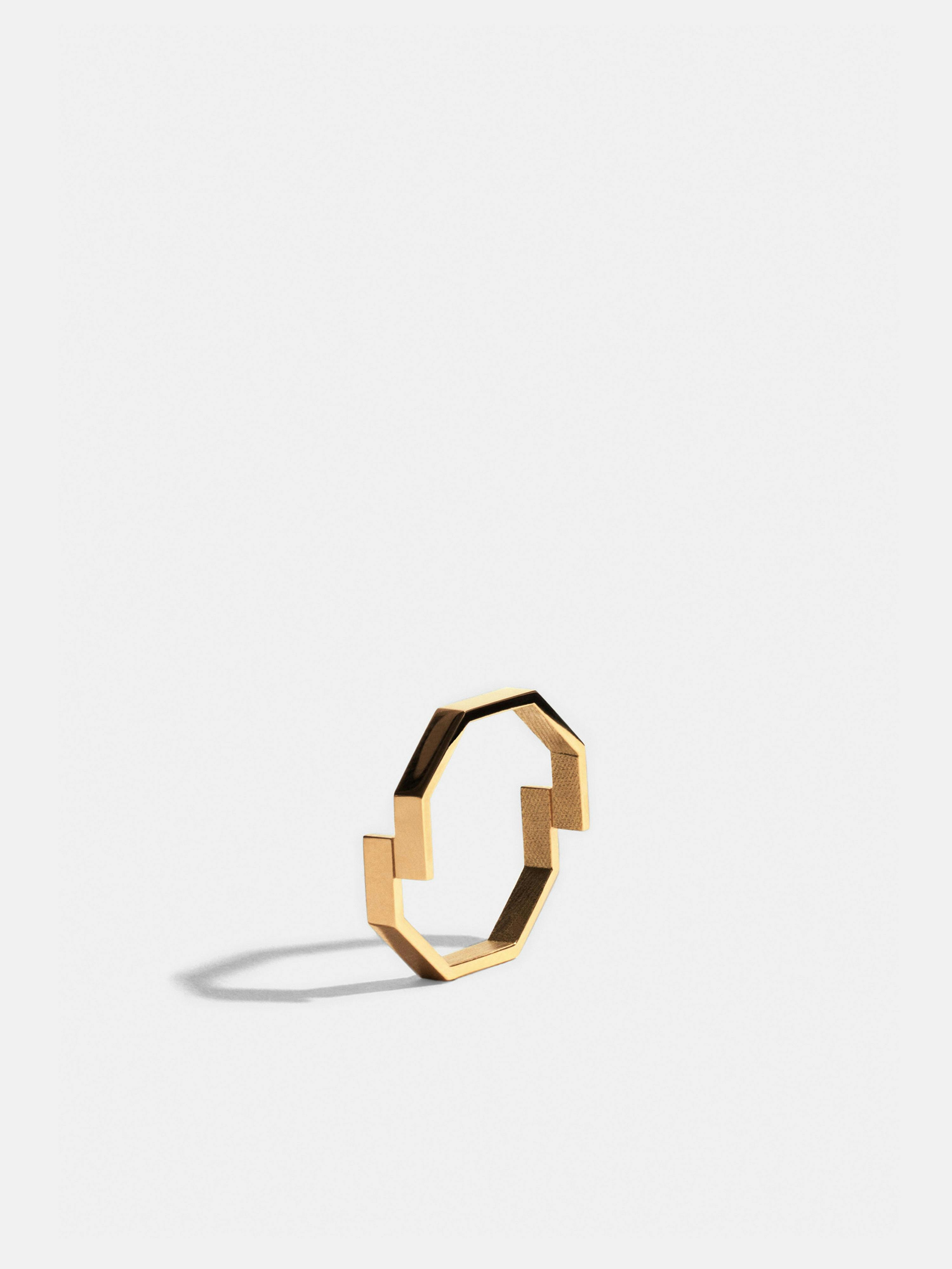Octogone double ring in 18k ethical yellow gold | JEM, jewellery ...