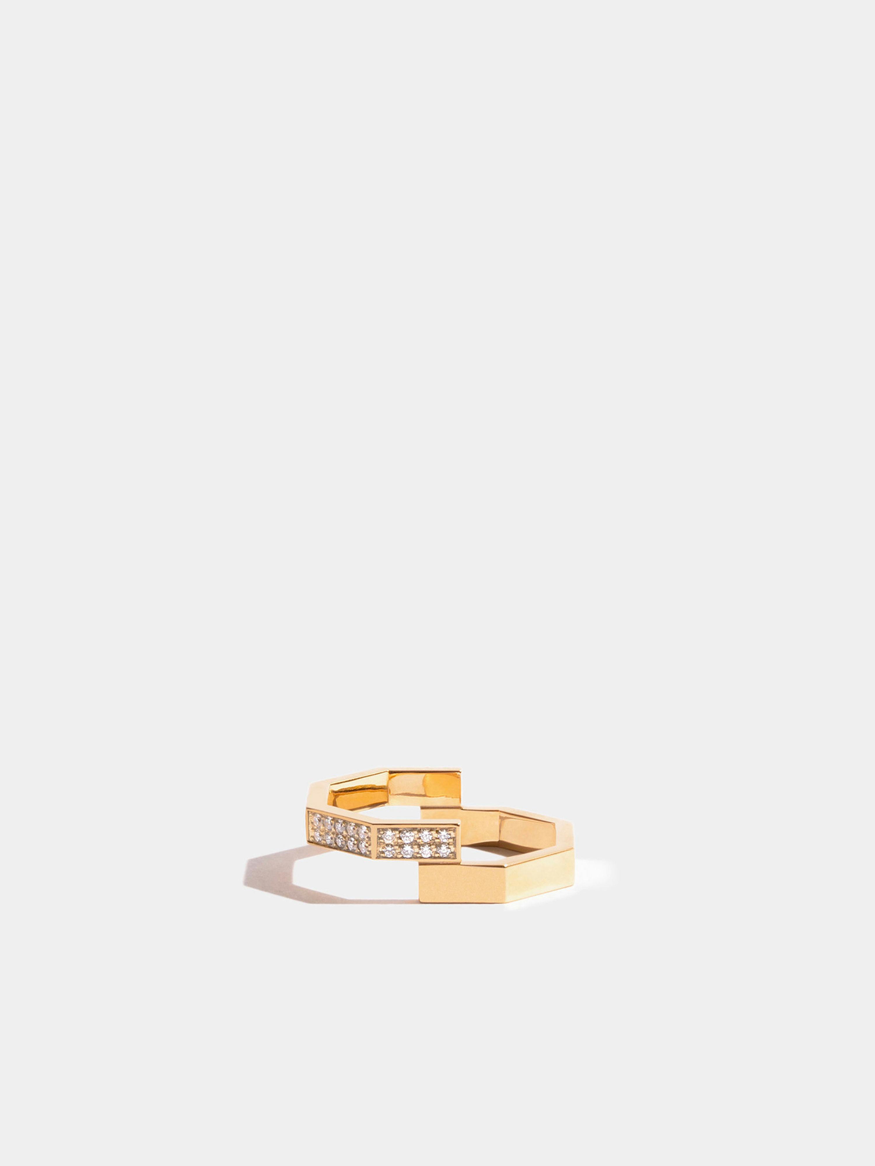 JEM | Bague Octogone large pavée